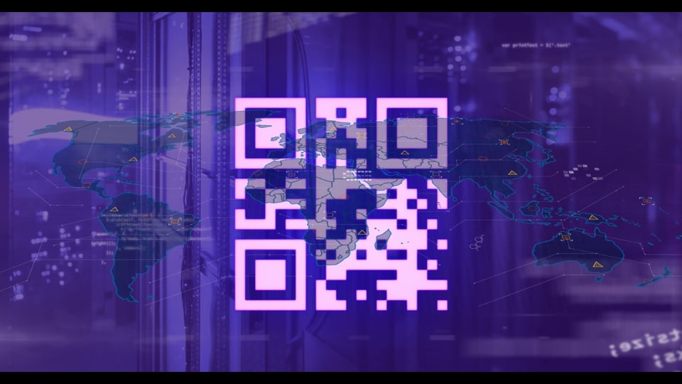 Animated Qr Code Over Digital Interface Video From Pikwizard 