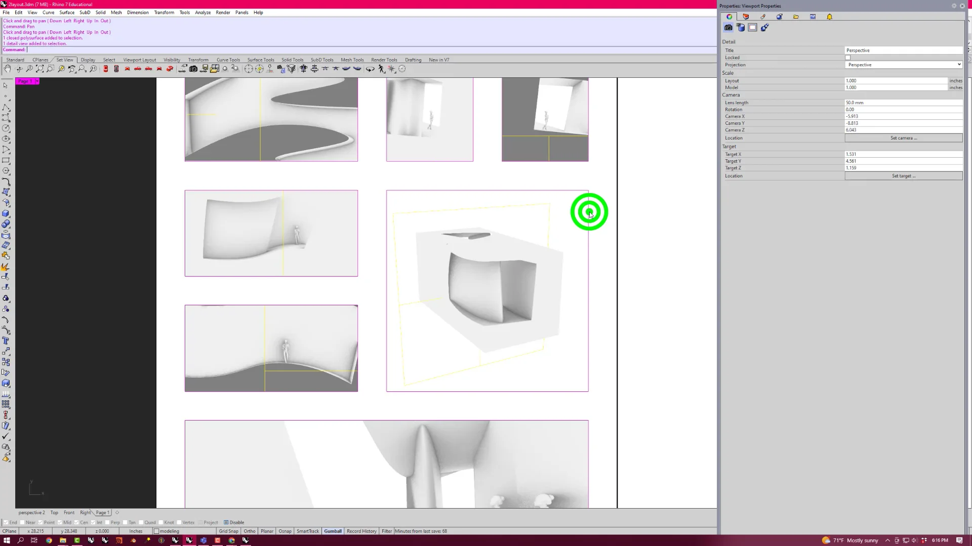 Axonometric with Line Weights in Rhino Layout
