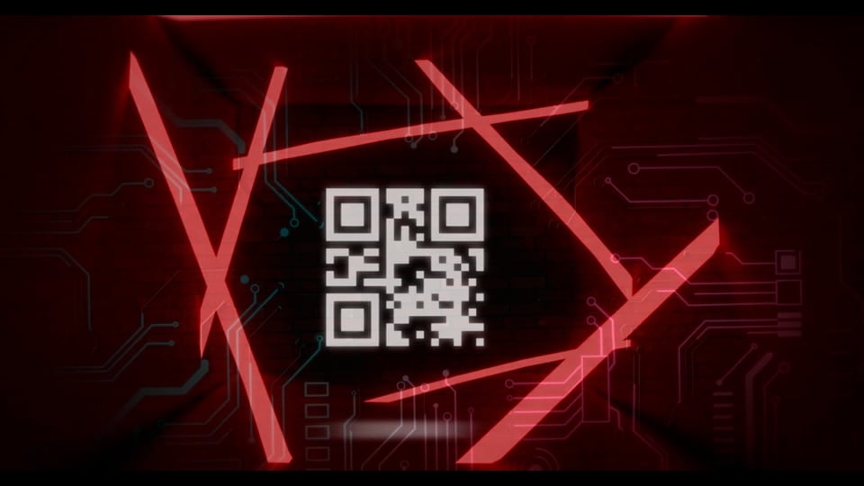 Animation of blinking qr code in abstract pattern and circuit board ... Animation of blinking qr code in abstract pattern and circuit board ...