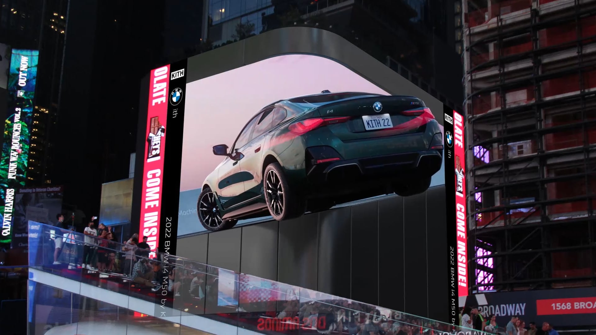 3D OOH The 2022 BMW i4 M50 by Kith in Times Square, NY on Vimeo