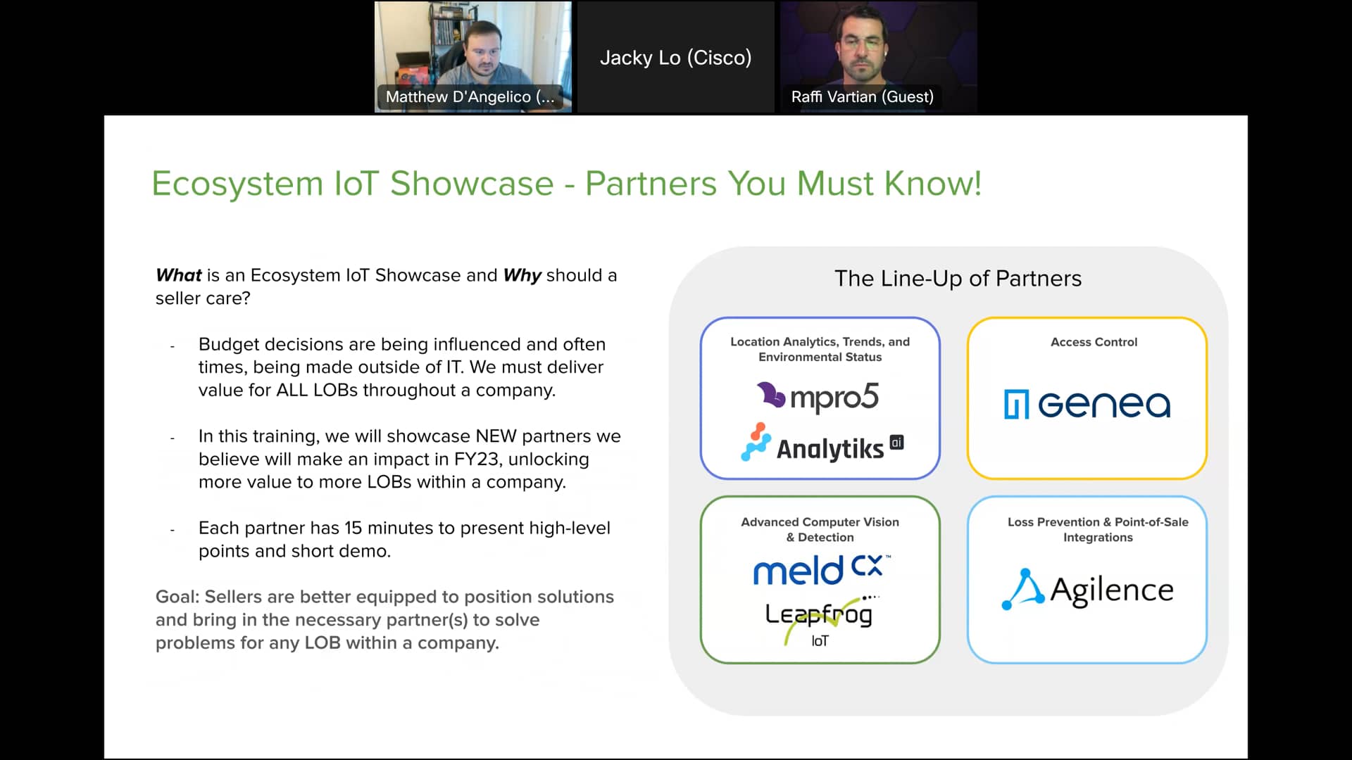 Meraki Ecosystem presents: IOT Partners Showcase FY23- 10/13/22 on Vimeo