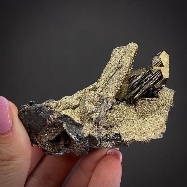 Enargite Coated With Pyrite, and Pyrite - PERU22-01 - Julcani Dist ...