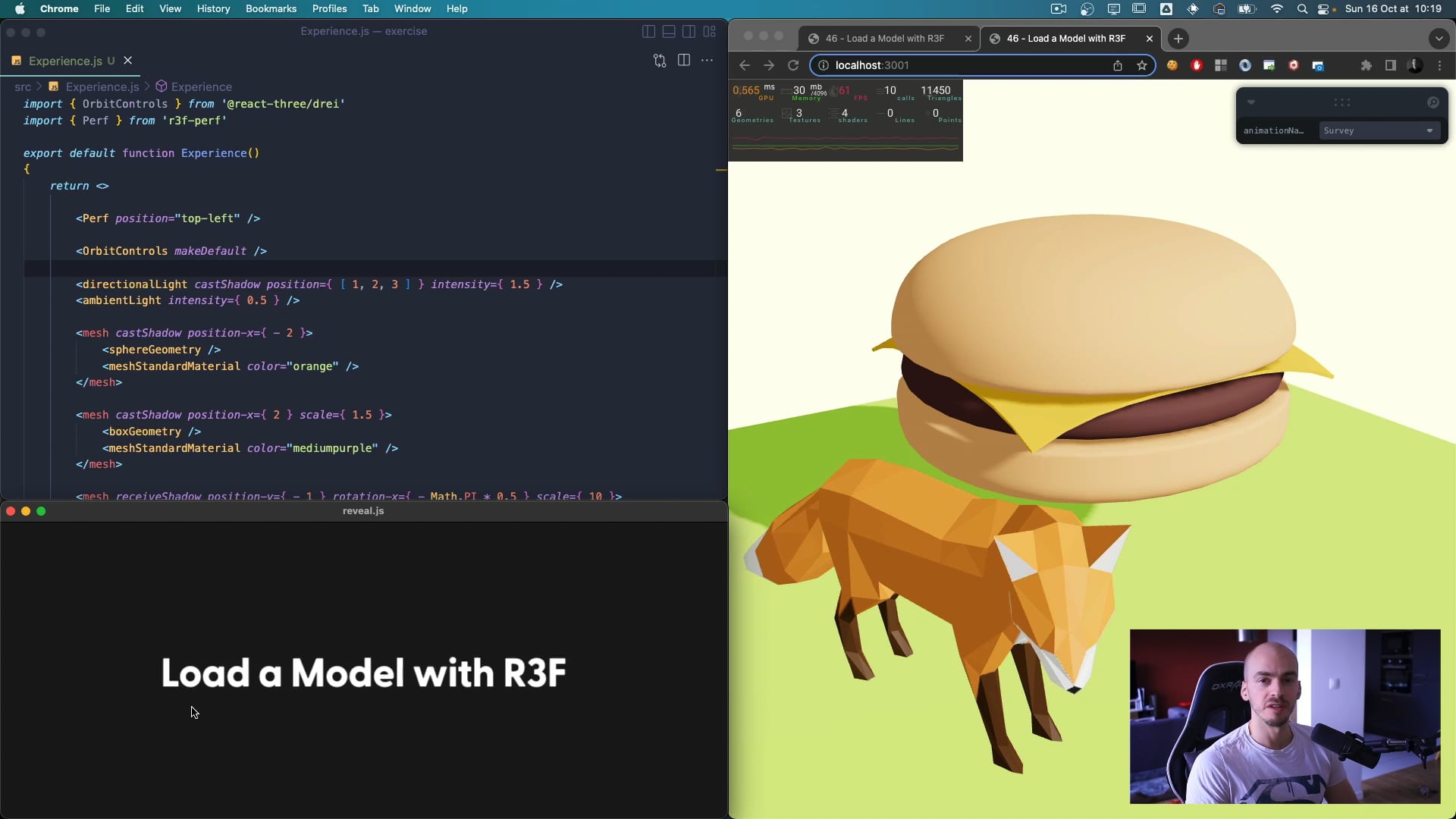 Three.js Journey — Lesson 46 — Load a Model with R3F on Vimeo