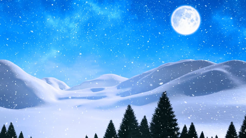 Animation Of Snow Falling Over Winter Landscape Video From Pikwizard