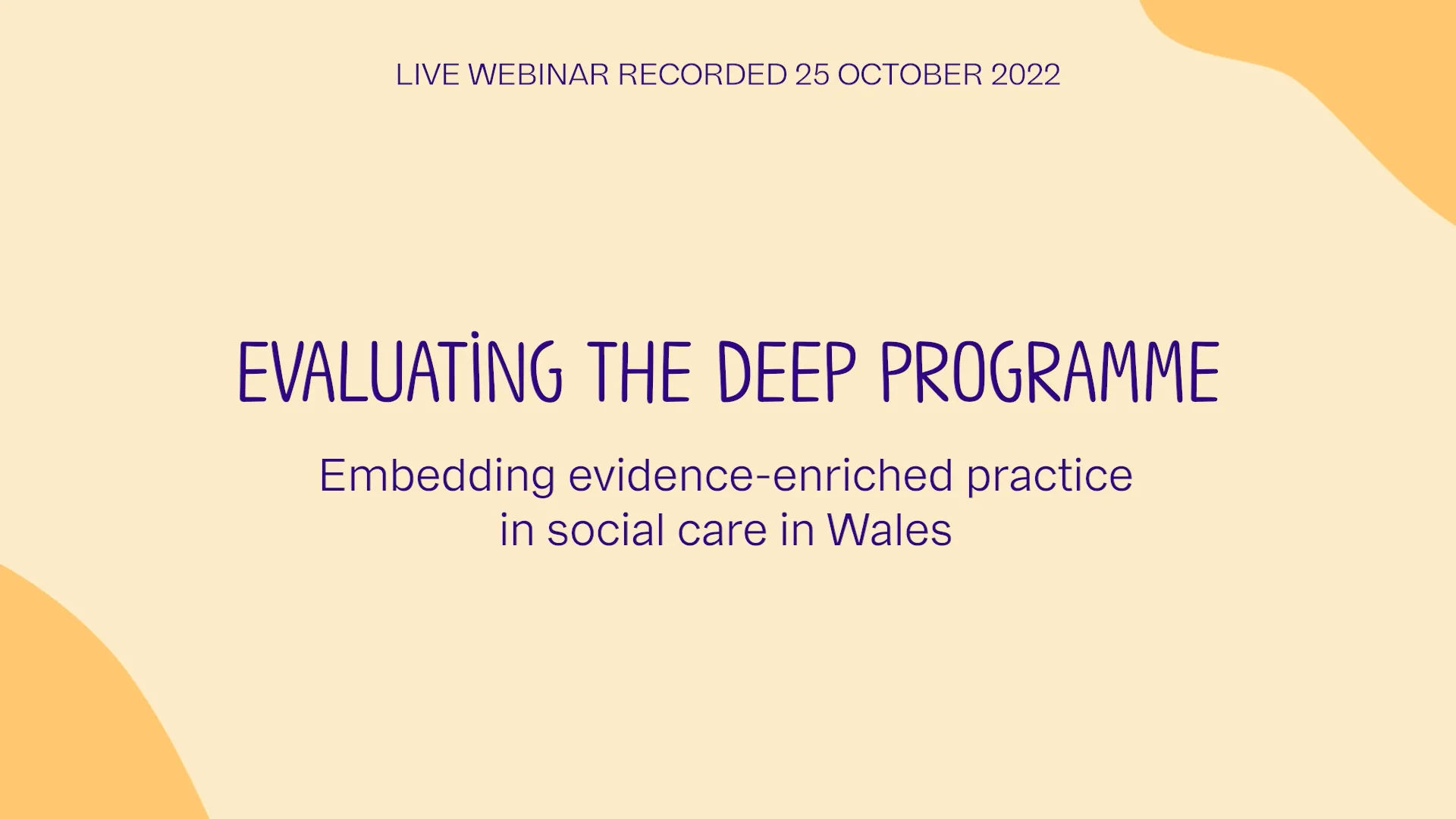 DEEP Evaluation Stories webinar - 25 October 2022 on Vimeo