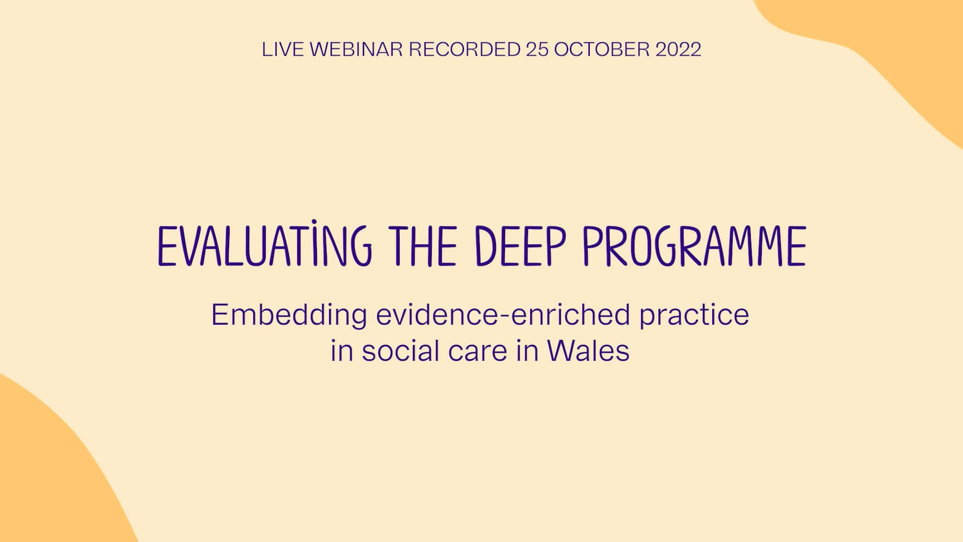 DEEP Evaluation Stories webinar - 25 October 2022 on Vimeo