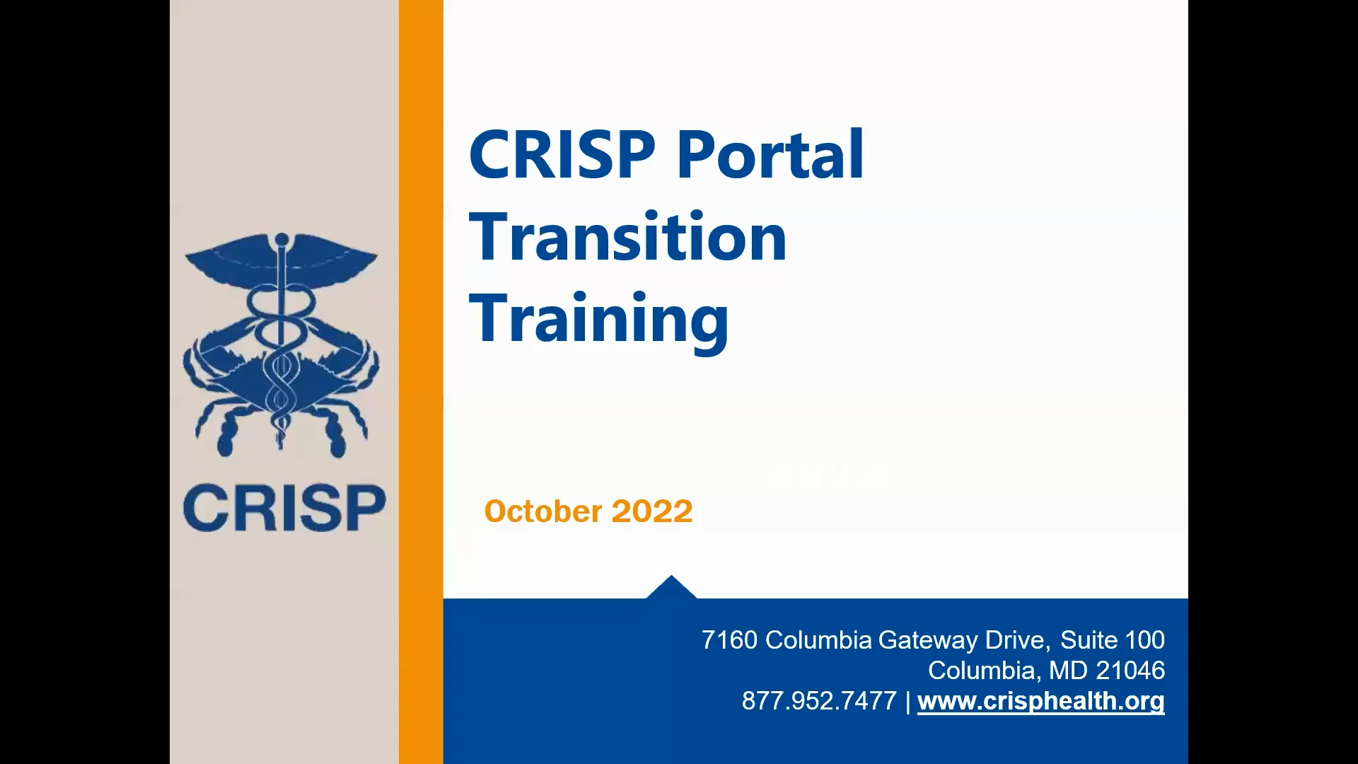 CRISP Portal Transition Training 10.25.22 on Vimeo