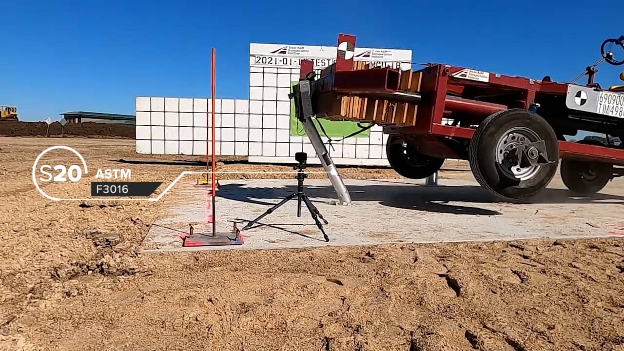 McCue CrashCore Bollard S20 ASTM F3016 Crash Test on Vimeo