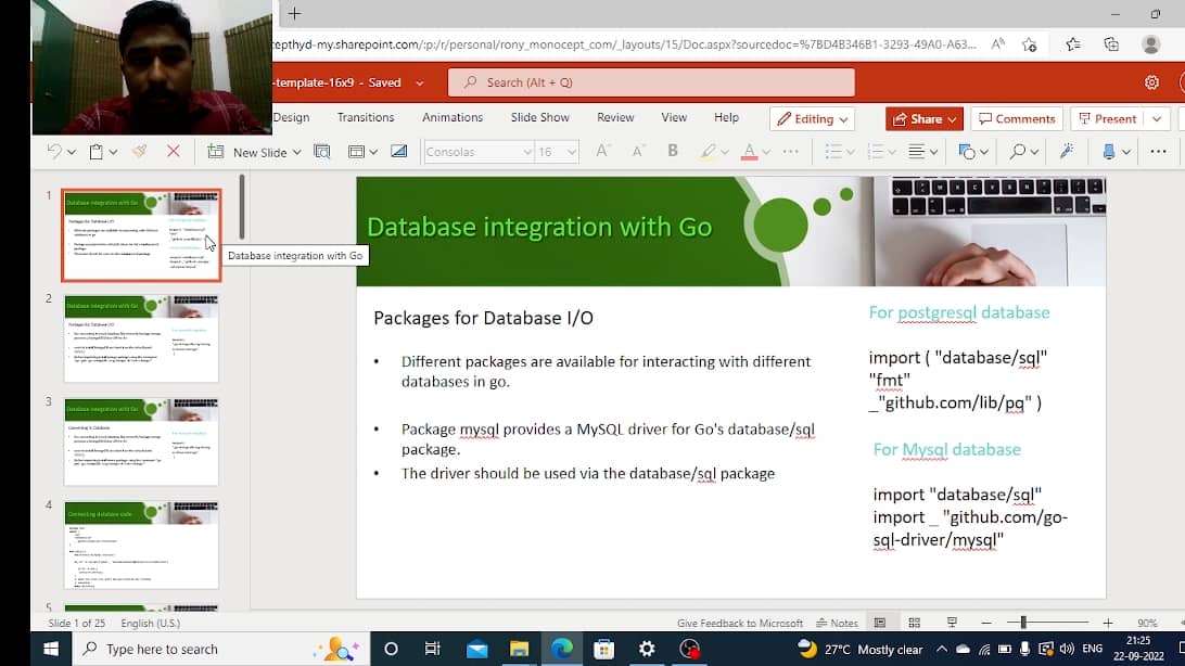 Database Integration With GO on Vimeo