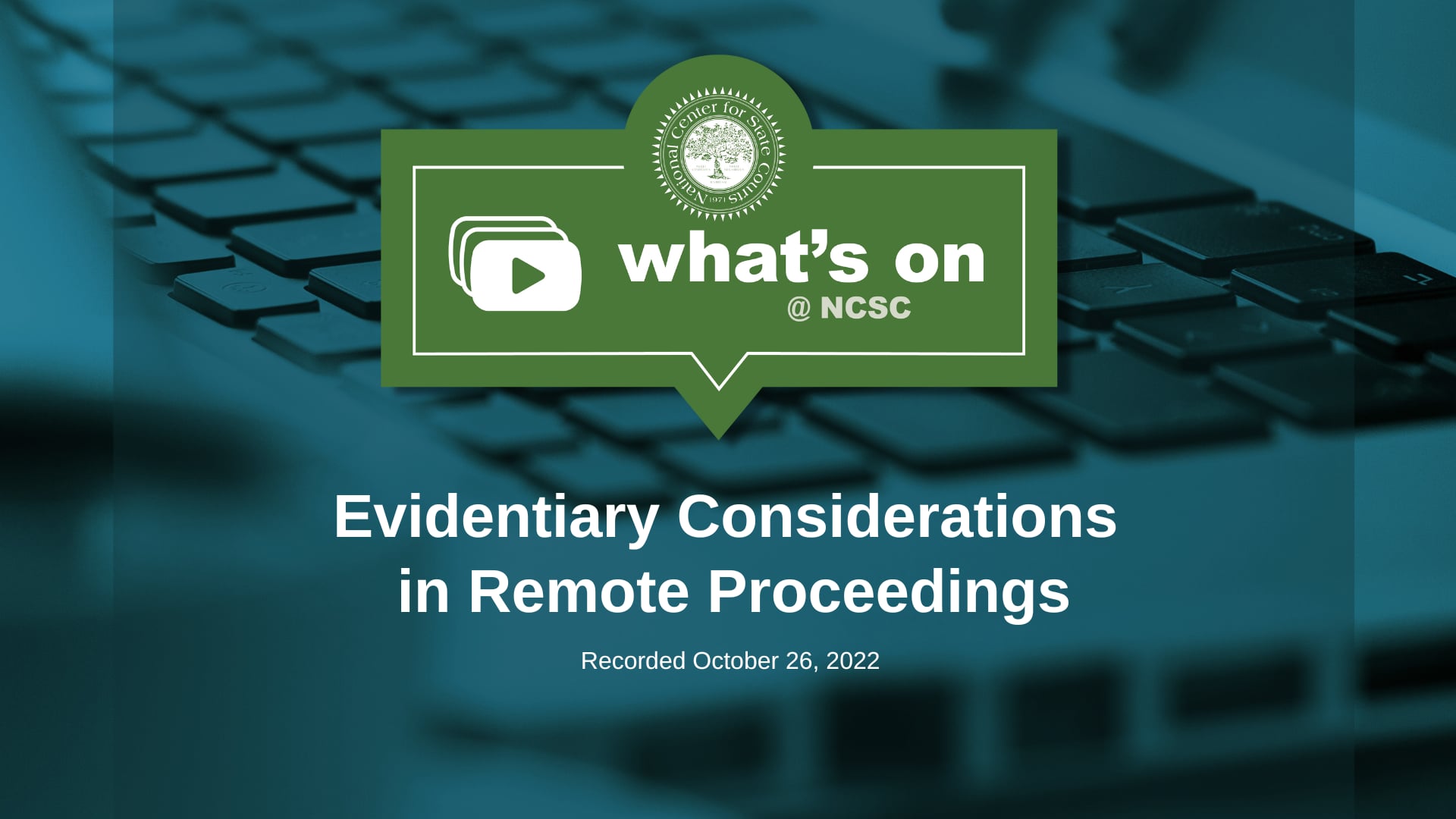 Webinar: Evidentiary Considerations in Remote Proceedings on Vimeo