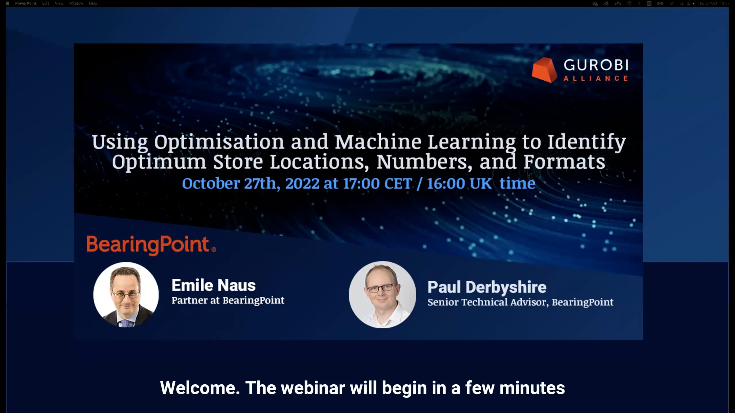 Bearingpoint webinar - Using Optimisation and ML to Identify Optimum ...