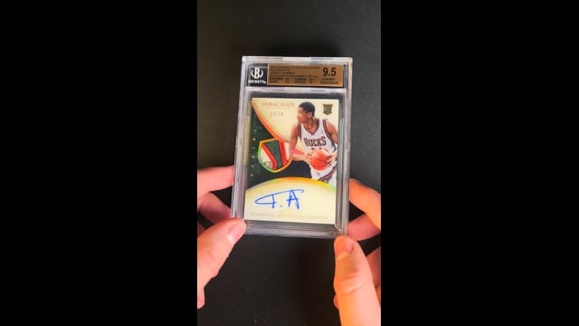 2013 Immaculate Collection Giannis Antetokounmpo ROOKIE PATCH AUTO /34 ...