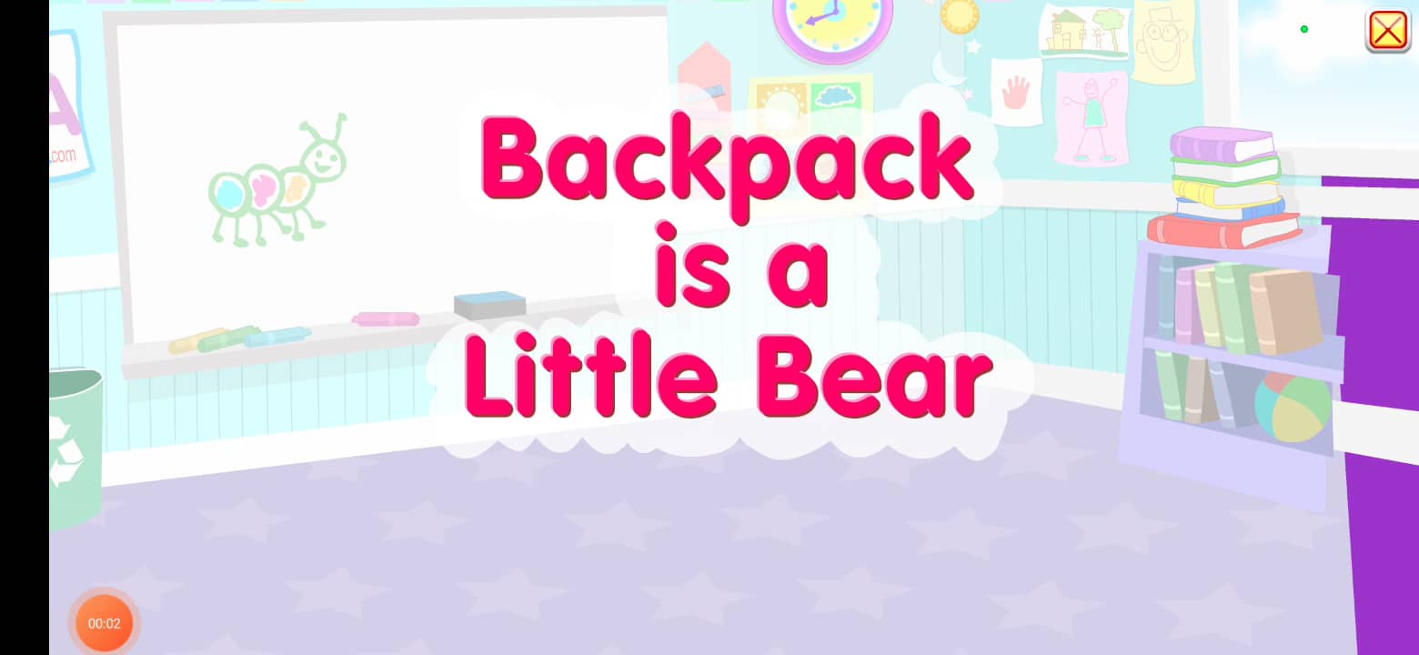 backpack is a little bear from starfall on Vimeo