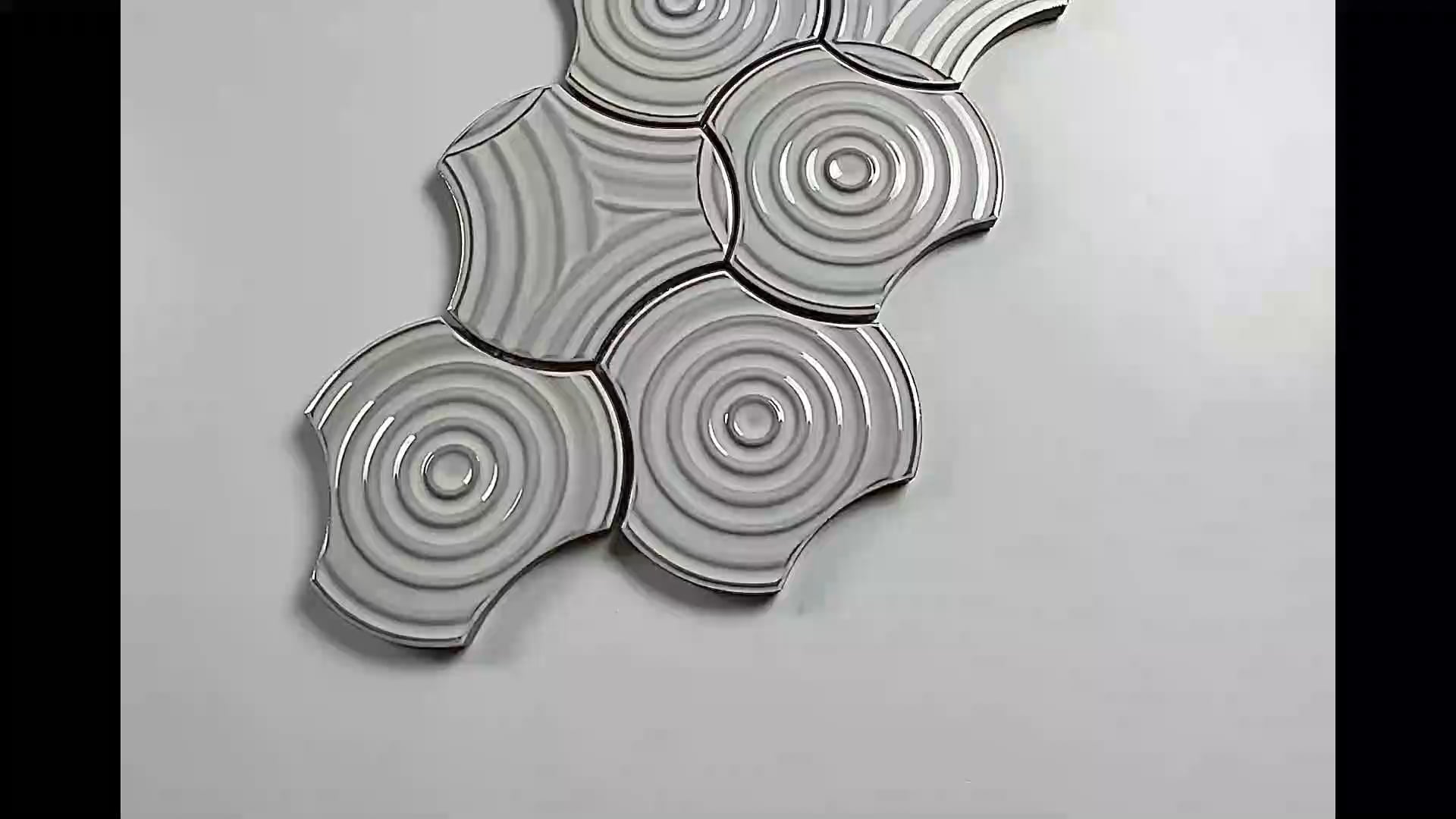 White Swirl 11.7" x 11.7" Porcelain Decorative Mosaic Tile, Set of 11 ...