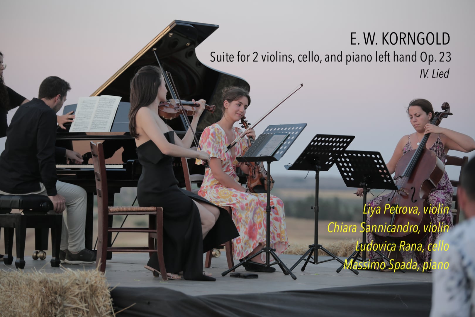 Erich Wolfgang Korngold: Suite for two violins, cello and piano left hand, Op. 23 IV. Lied on Vimeo