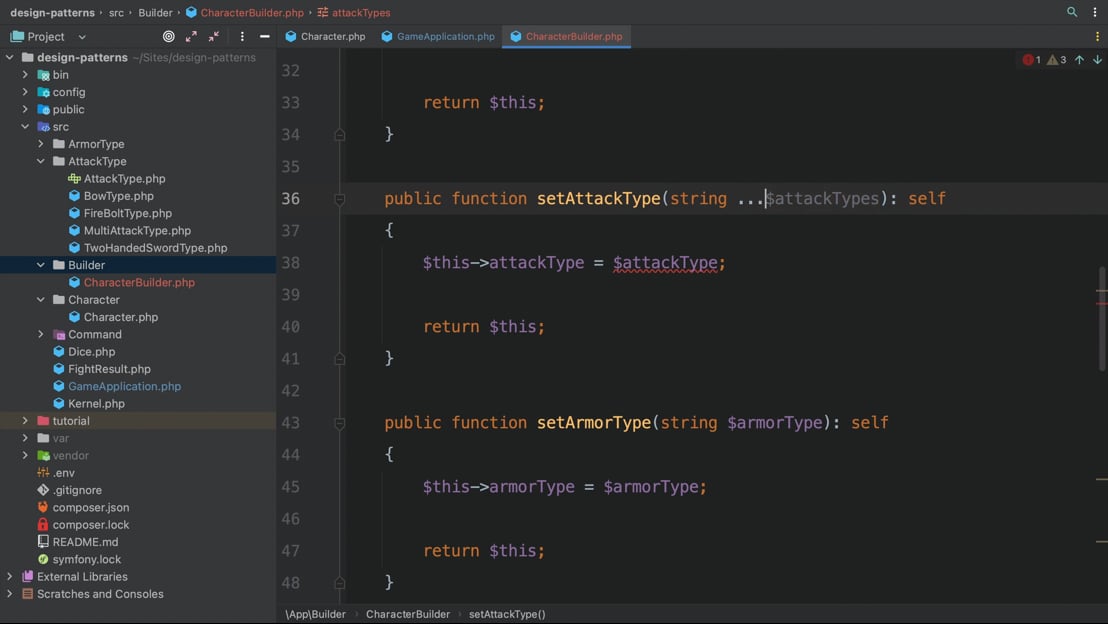 Builder Improvements > Design Patterns for Fun and Proficiency | SymfonyCasts