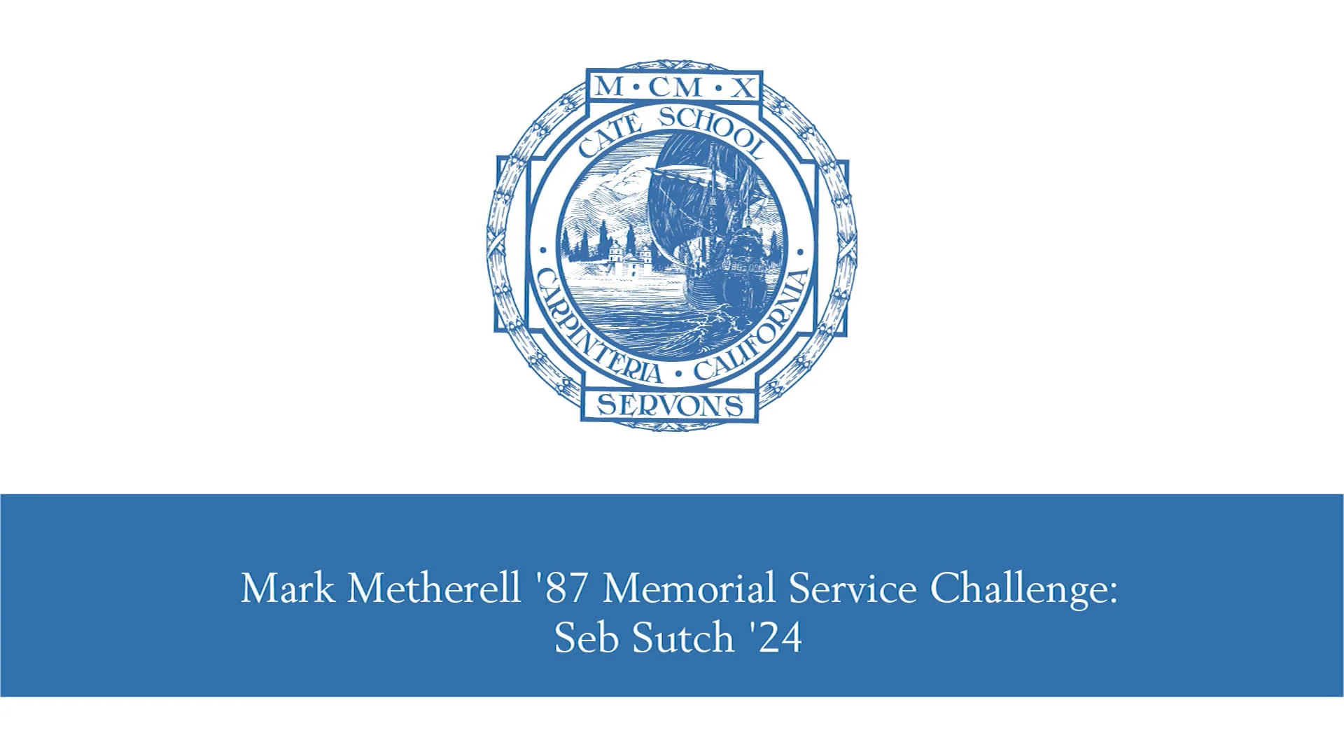 Mark Metherell '87 Memorial Service Challenge: Seb Sutch '24 on Vimeo