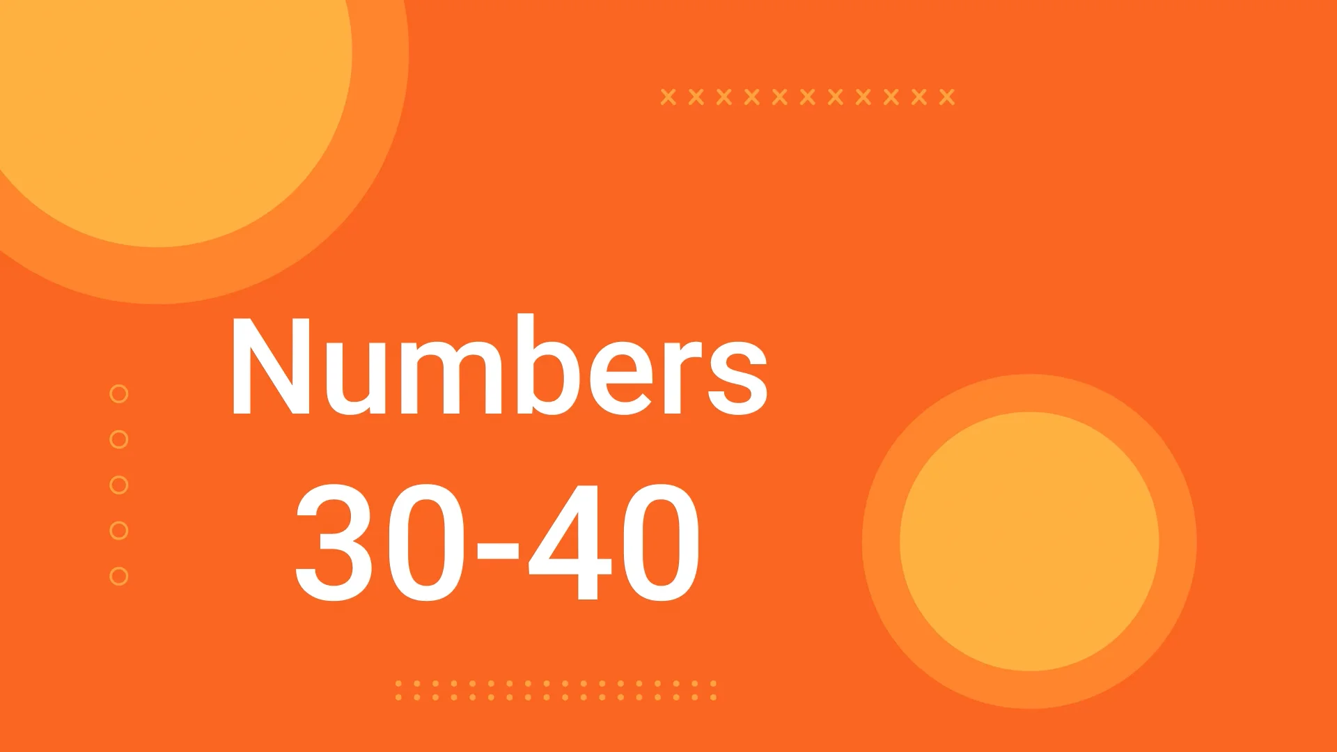 Numbers 30 - 40 on Vimeo