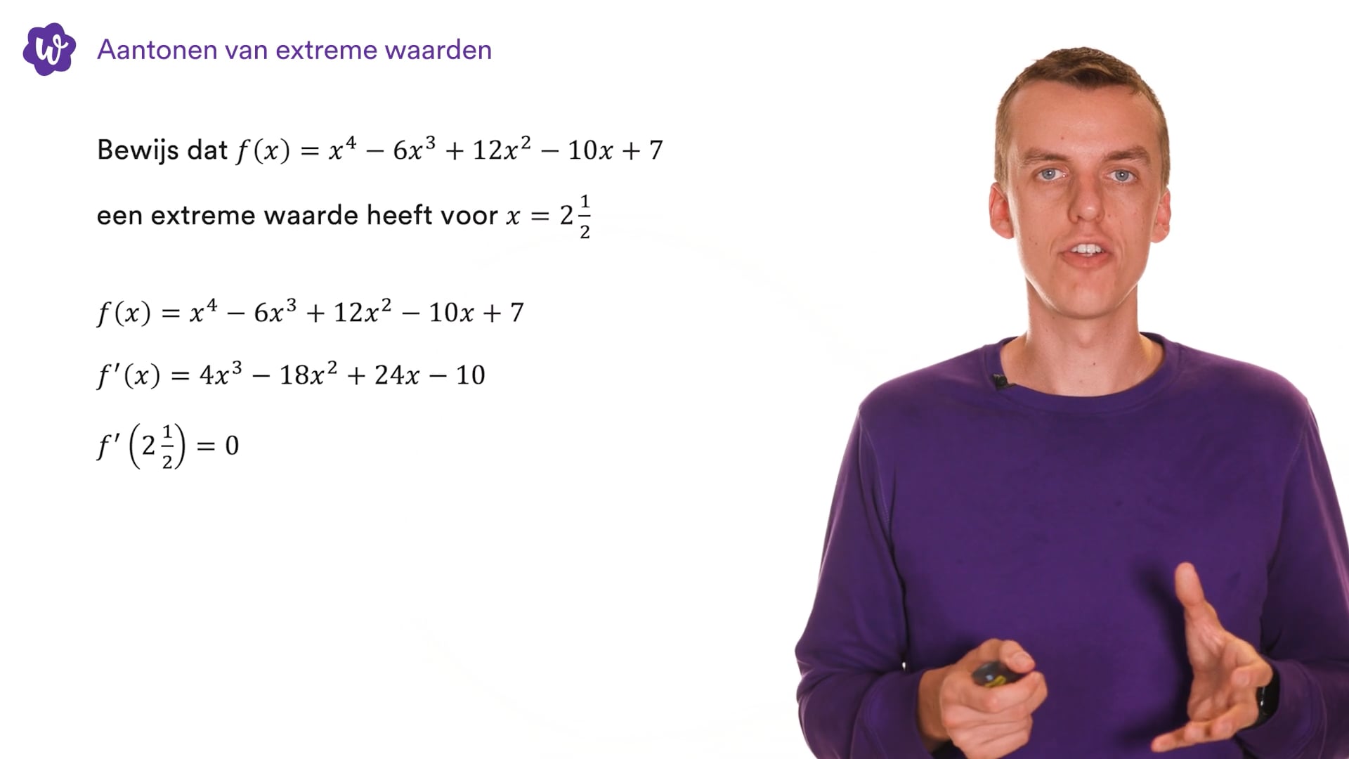 Praticar com De afgeleide functie de Getal en Ruimte – 4/5 havo – 12 ...