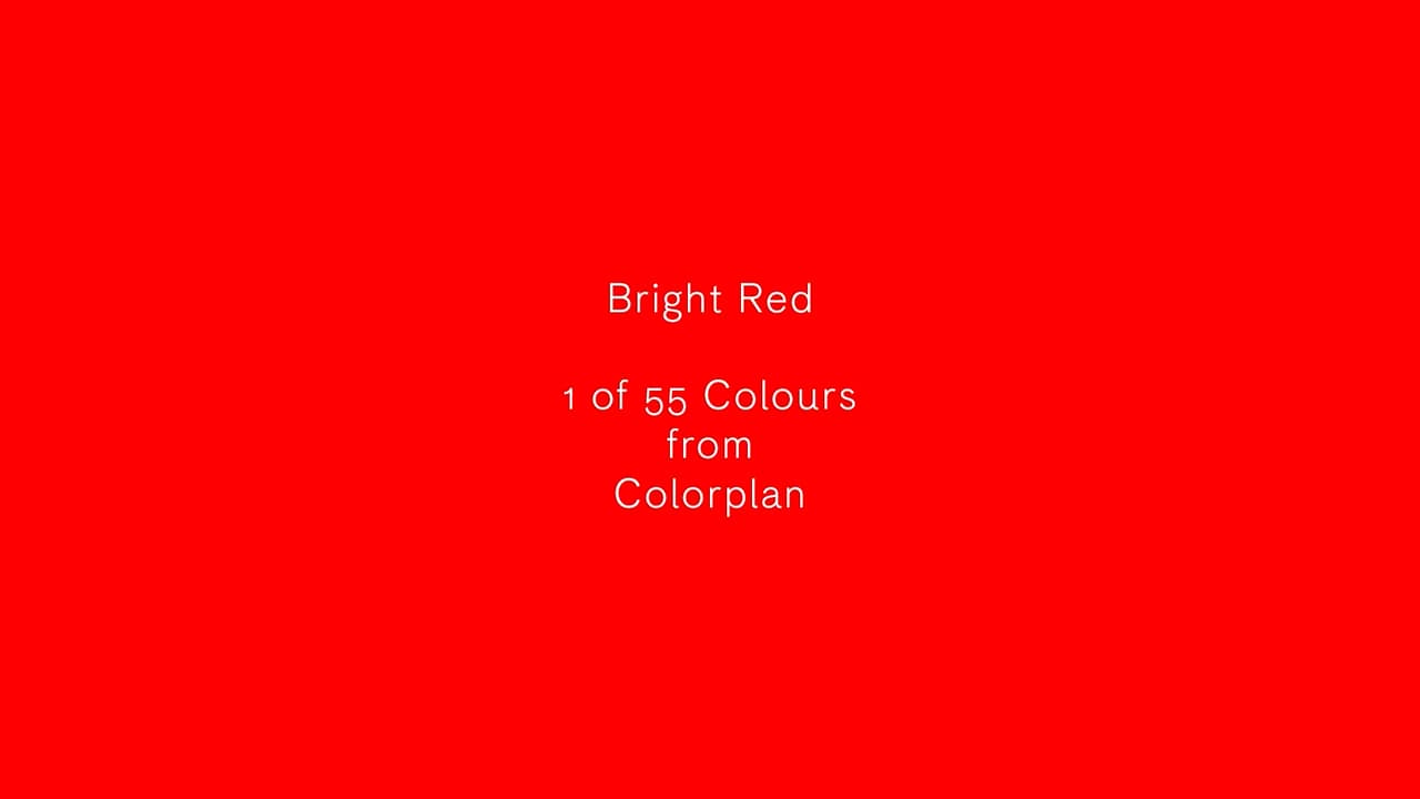Bright Red: 1 of 55 Colours from Colorplan on Vimeo