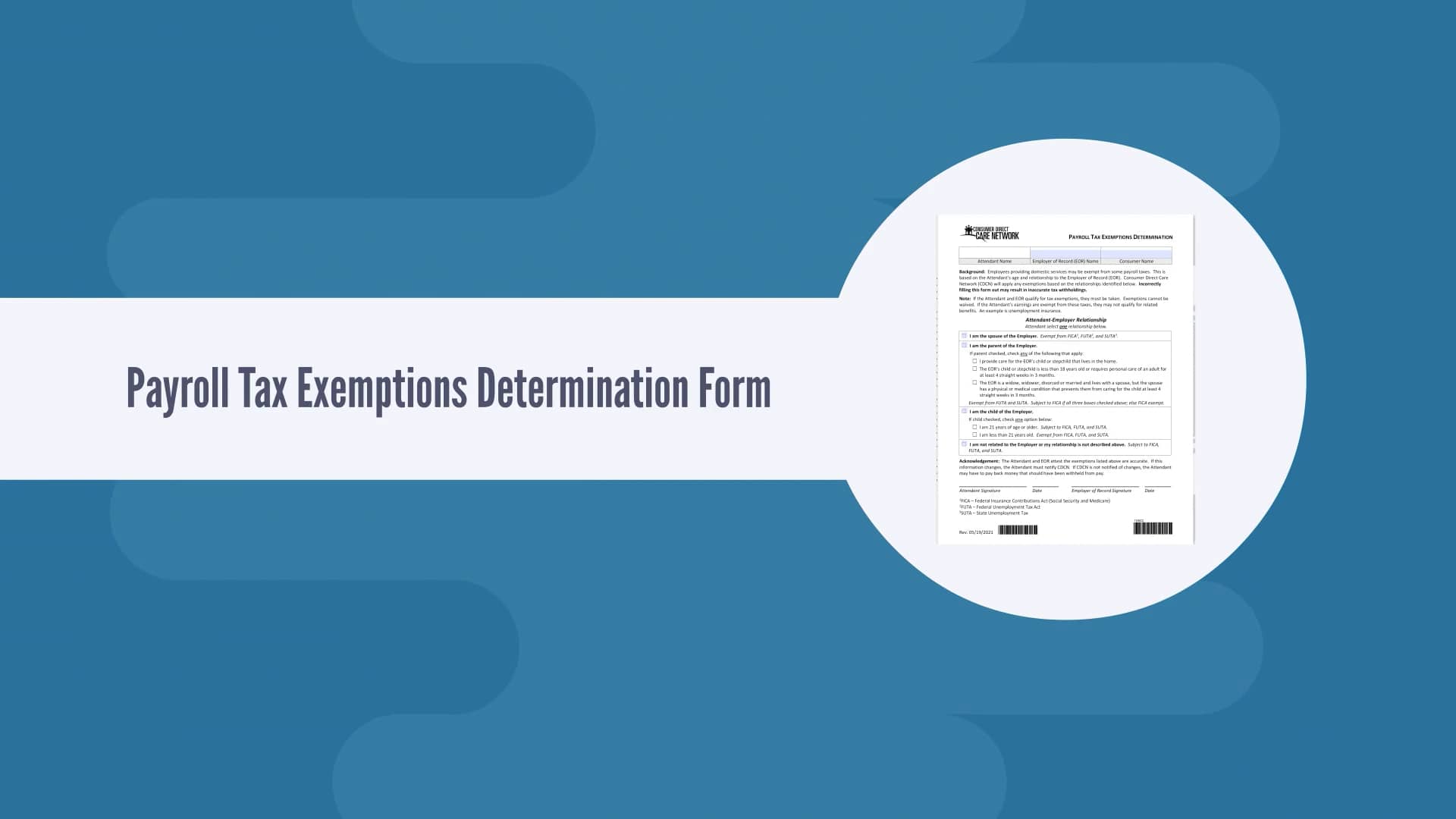 How to Complete the Payroll Tax Exemptions Determination Form on Vimeo