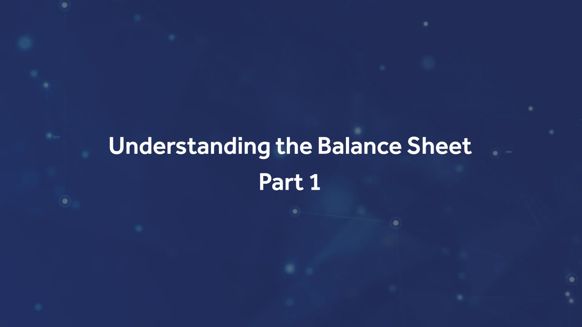 David Zidel - Understanding the Balance Sheet, Part 1 on Vimeo