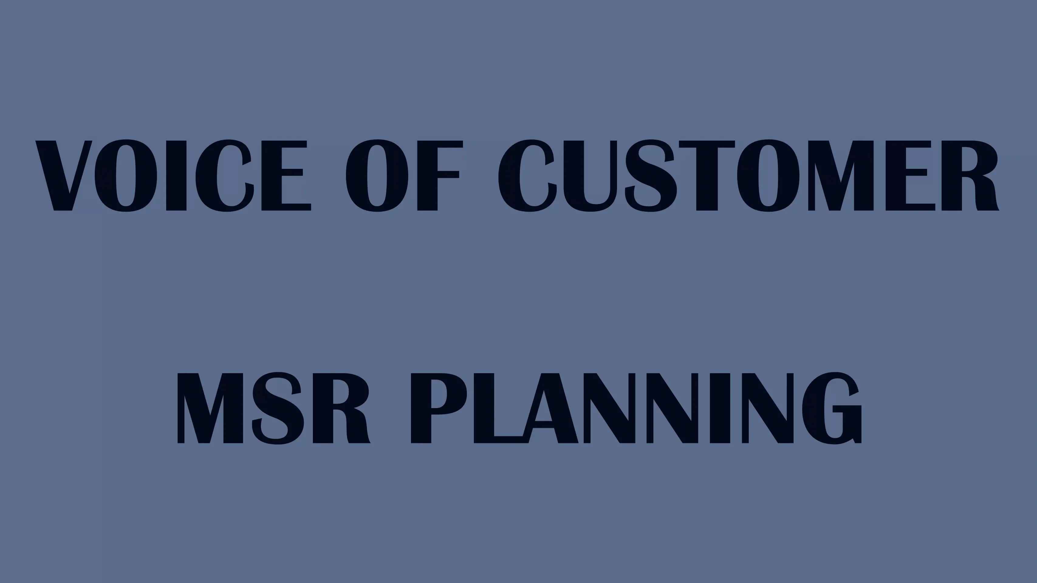 Voice of customer - MSR Planning on Vimeo