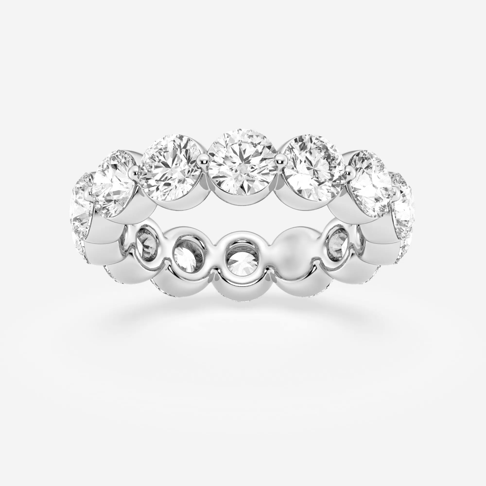 6 ctw Round Lab Grown Floating Diamond Eternity Band - 4.7mm Width ...