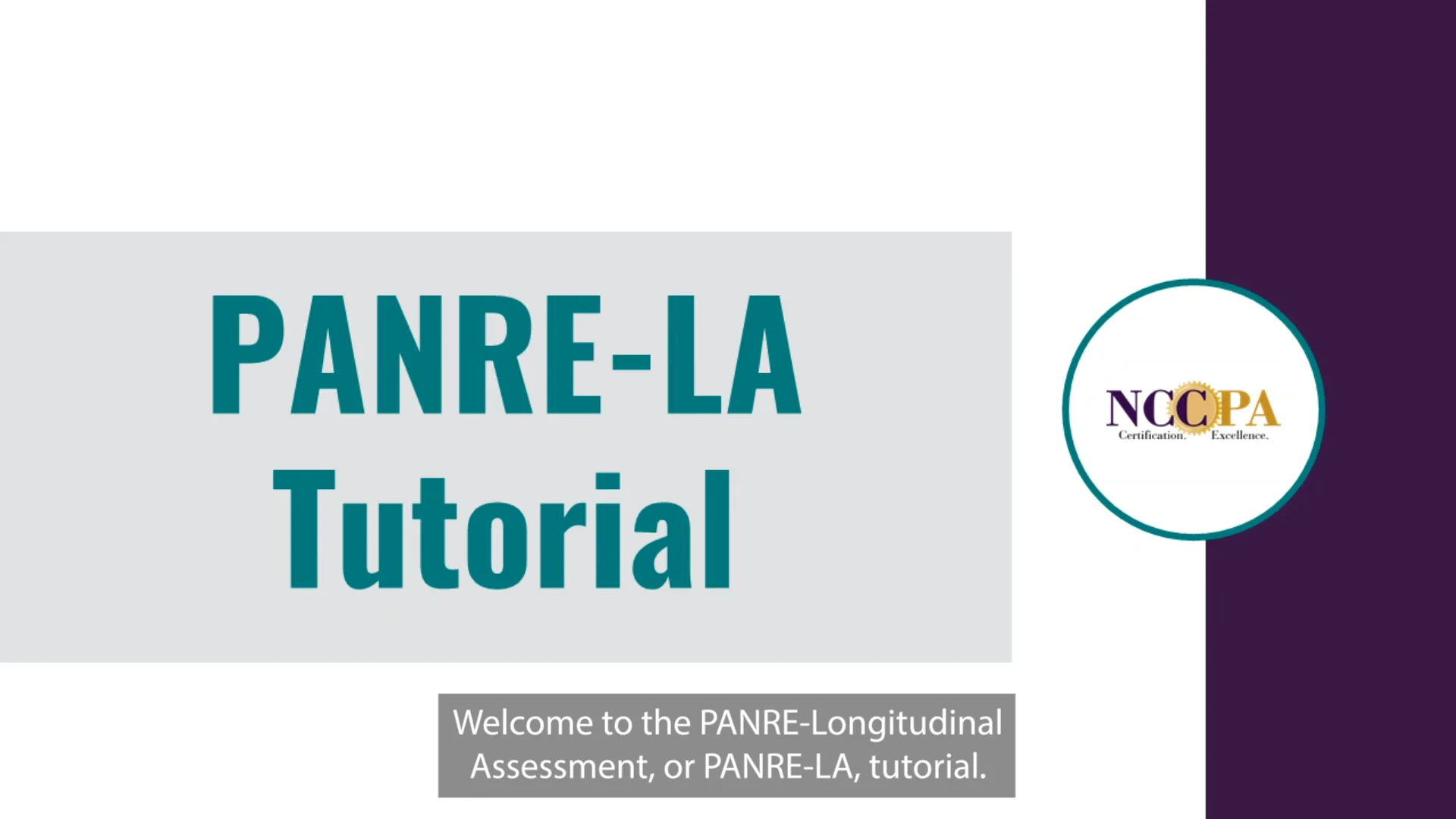 PANRE-LA Tutorial