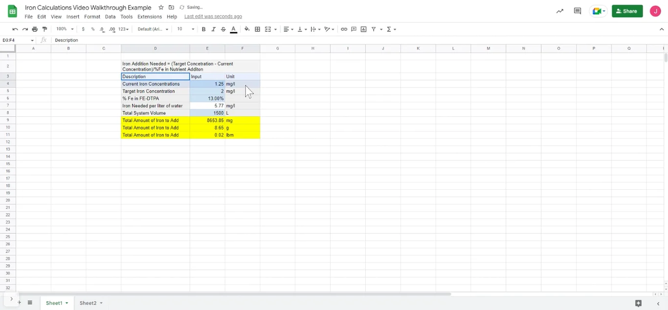 Iron Calculator Video Walkthrough Example on Vimeo