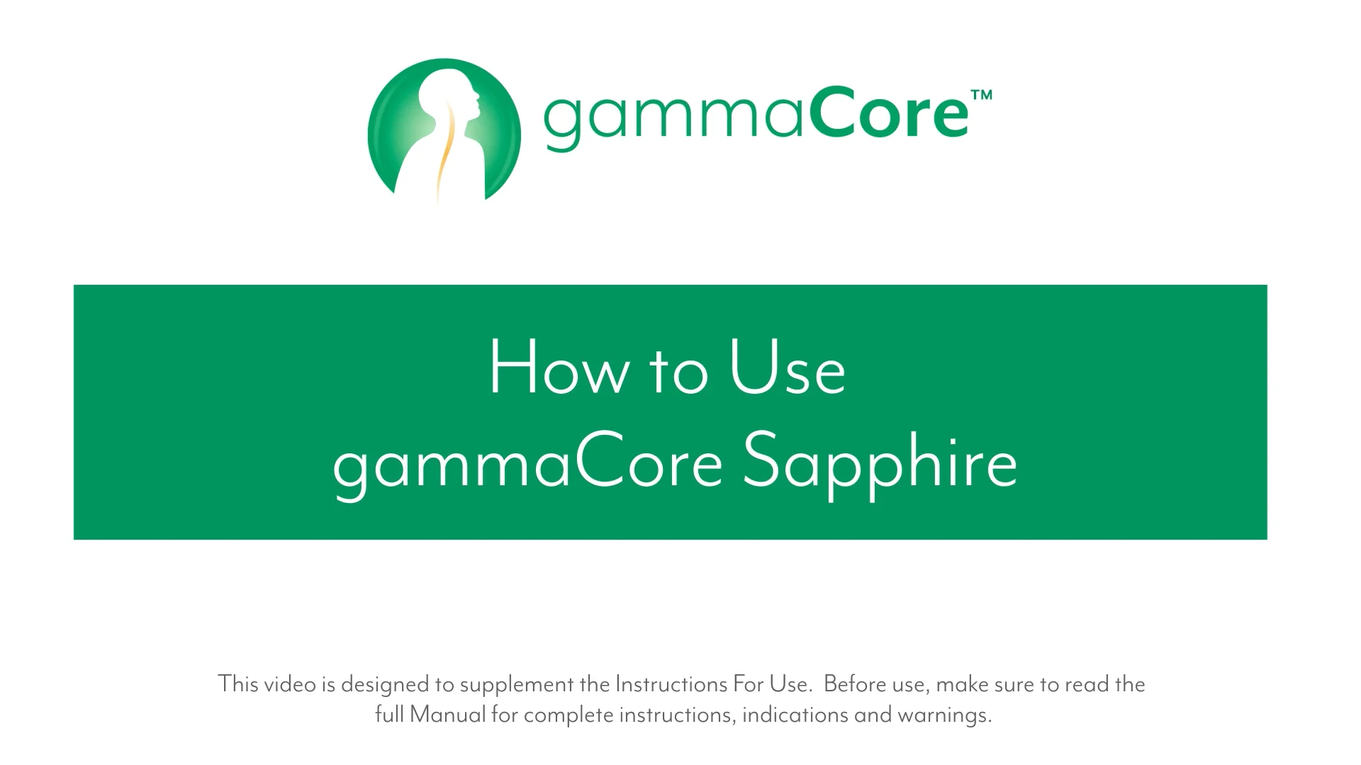 gammaCore Sapphire on Vimeo