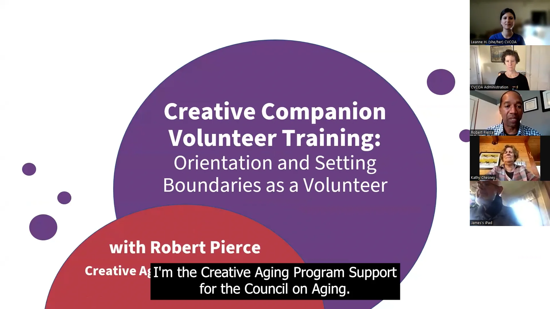 Creative Companion Volunteer Orientation.mp4 on Vimeo
