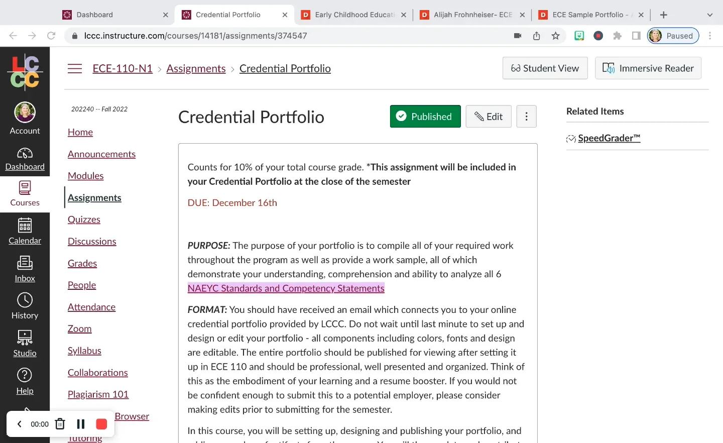 110 Credential Portfolio Set Up on Vimeo