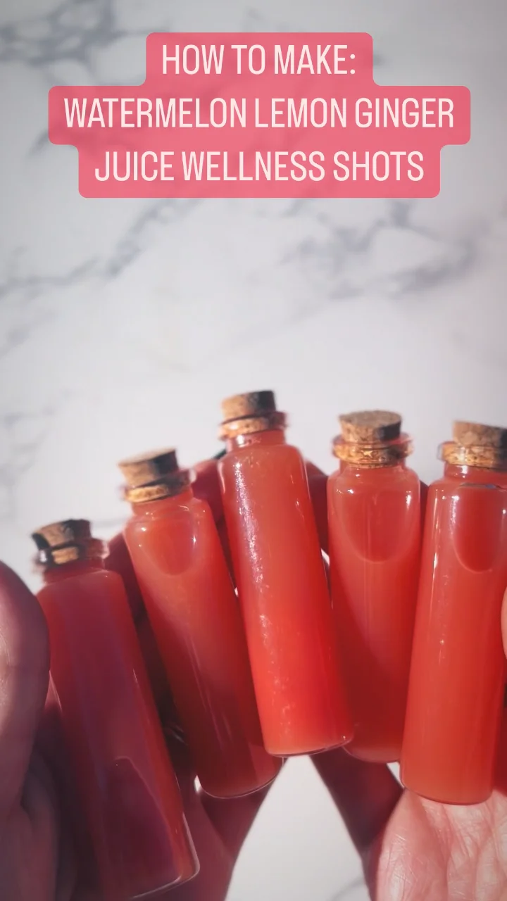Watermelon Lemon Ginger Juice Wellness Shots Recipe.
