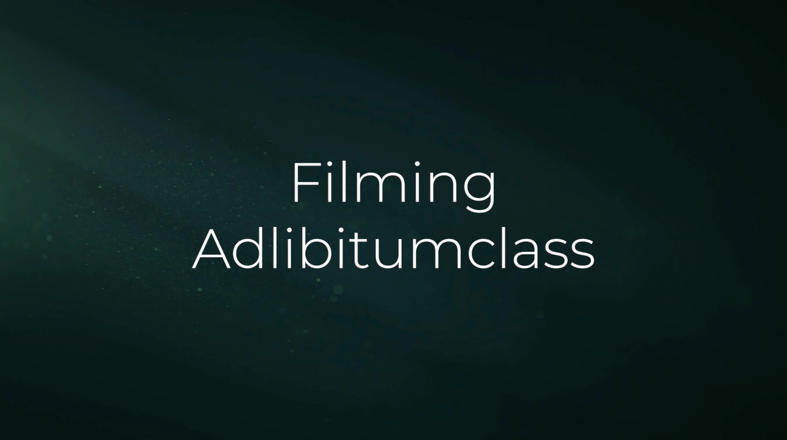 Filming AdlibitumClass on Vimeo