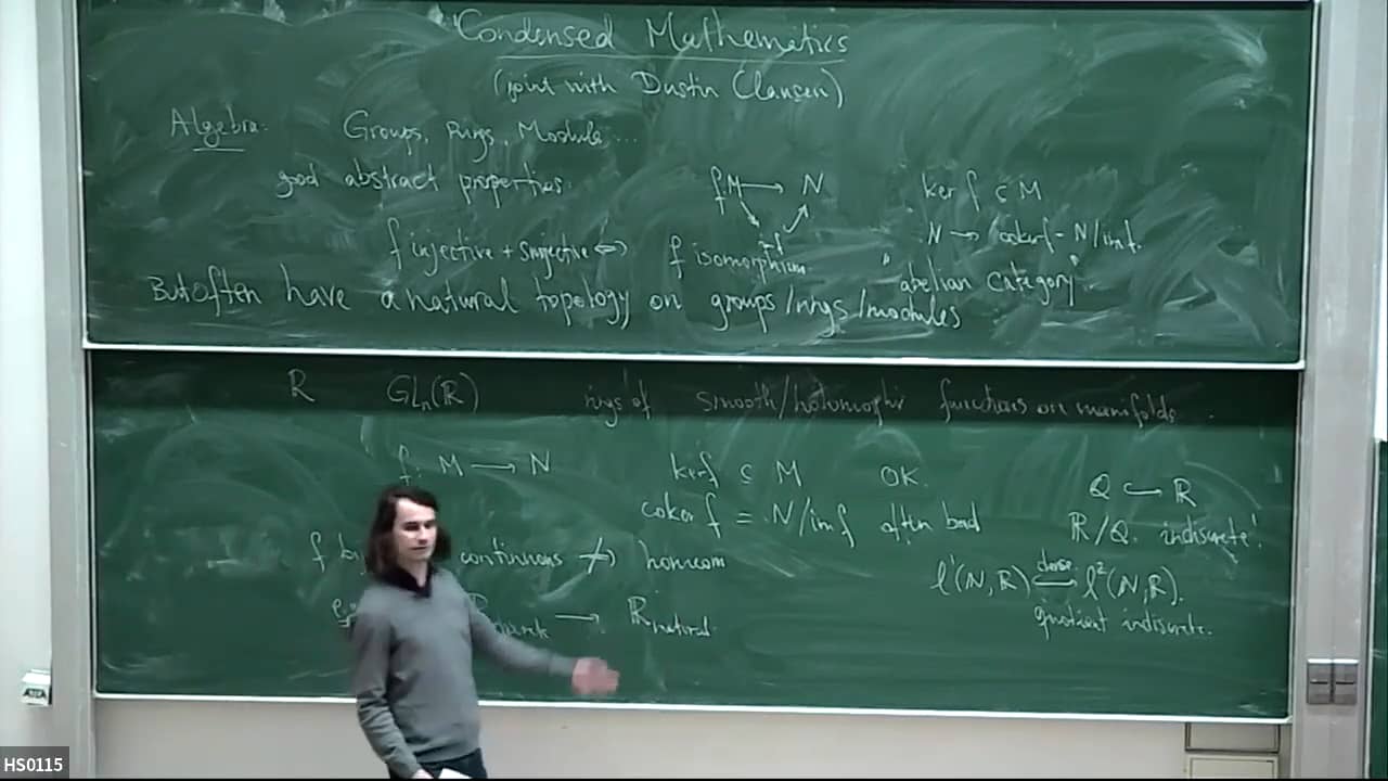 Peter Scholze: Condensed Mathematics on Vimeo
