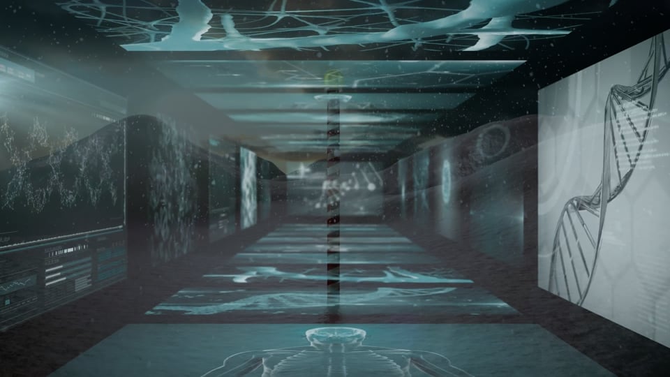 A digital animation of snow falling on a snowy landscape with a north ...