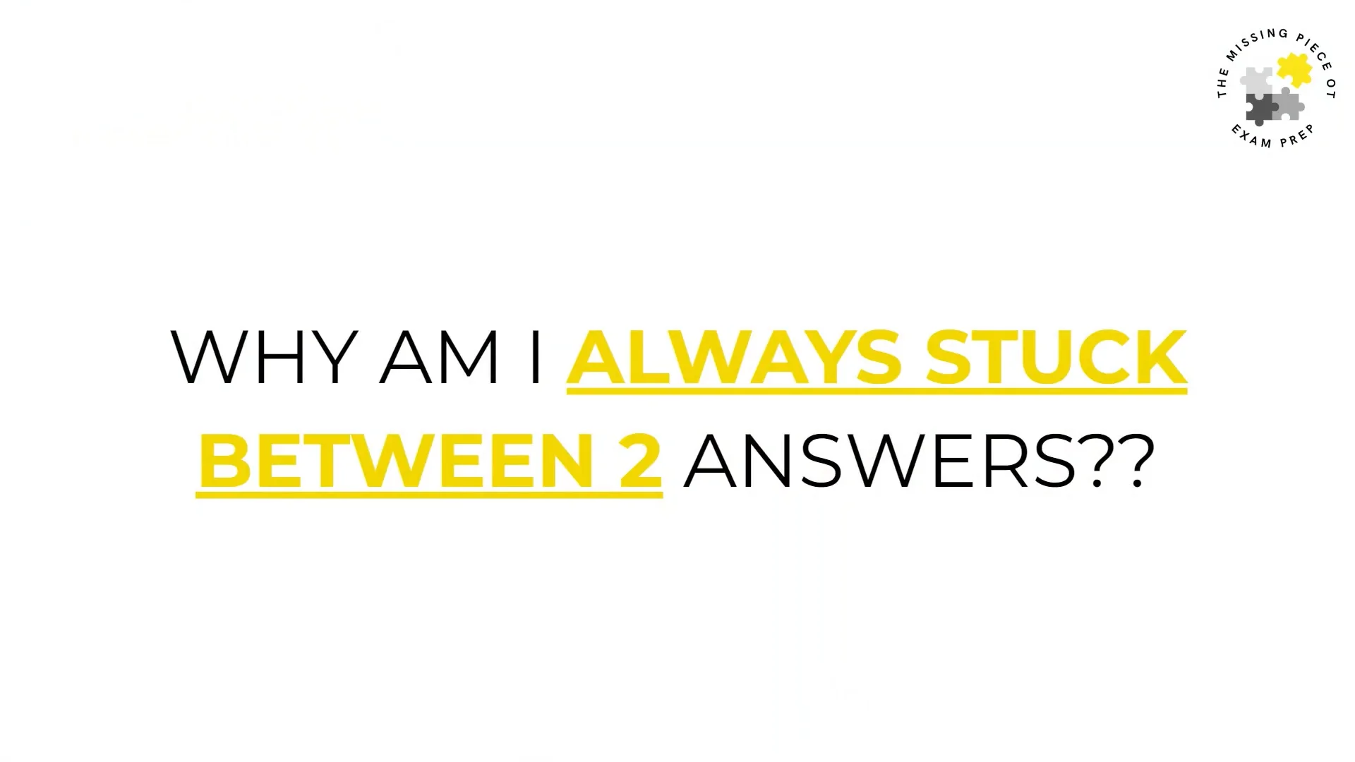 NAVIGATING QUESTIONS - WHY AM I STUCK BETWEEN 2 ANSWERS on Vimeo