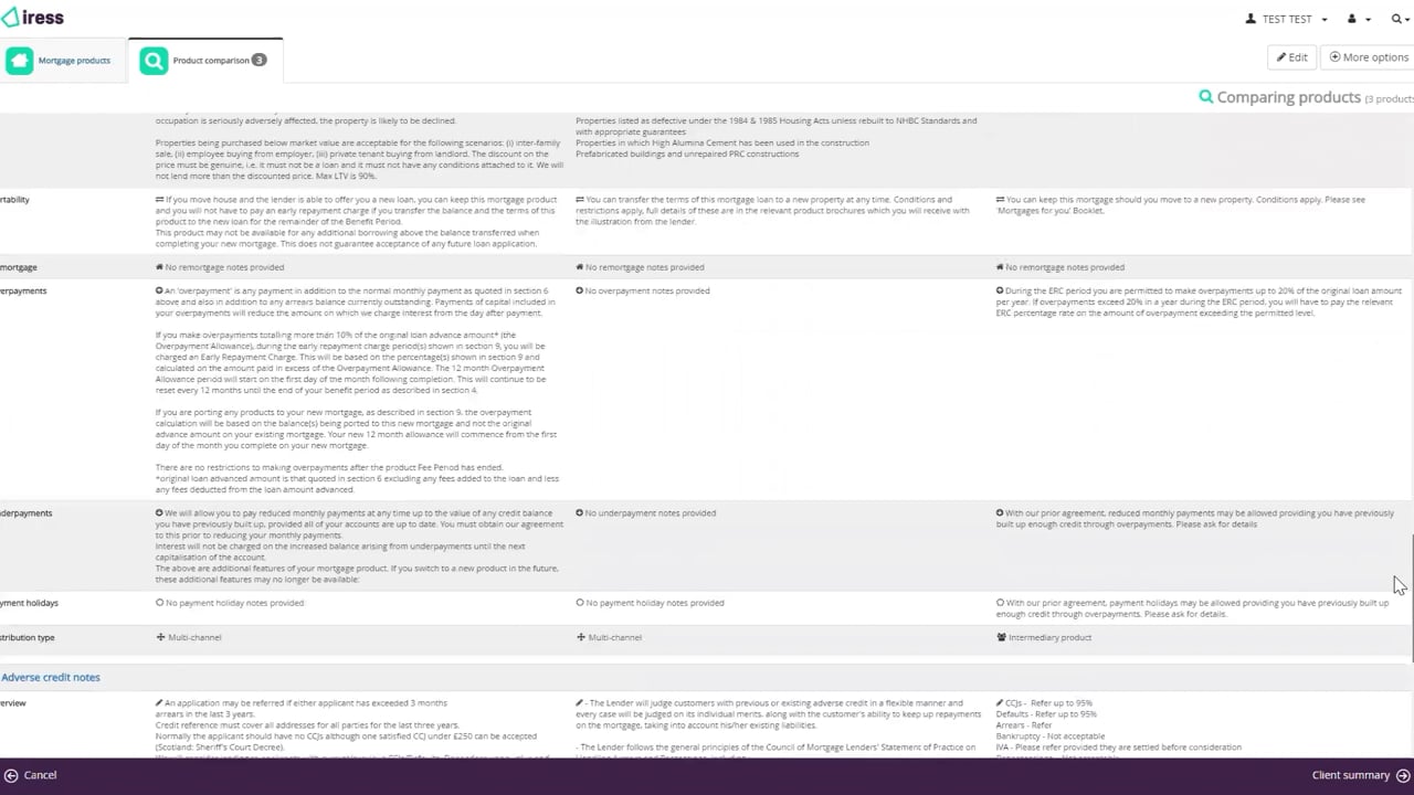 Mortgage Sourcing: Filters, preferences and comparisons - Iress Community