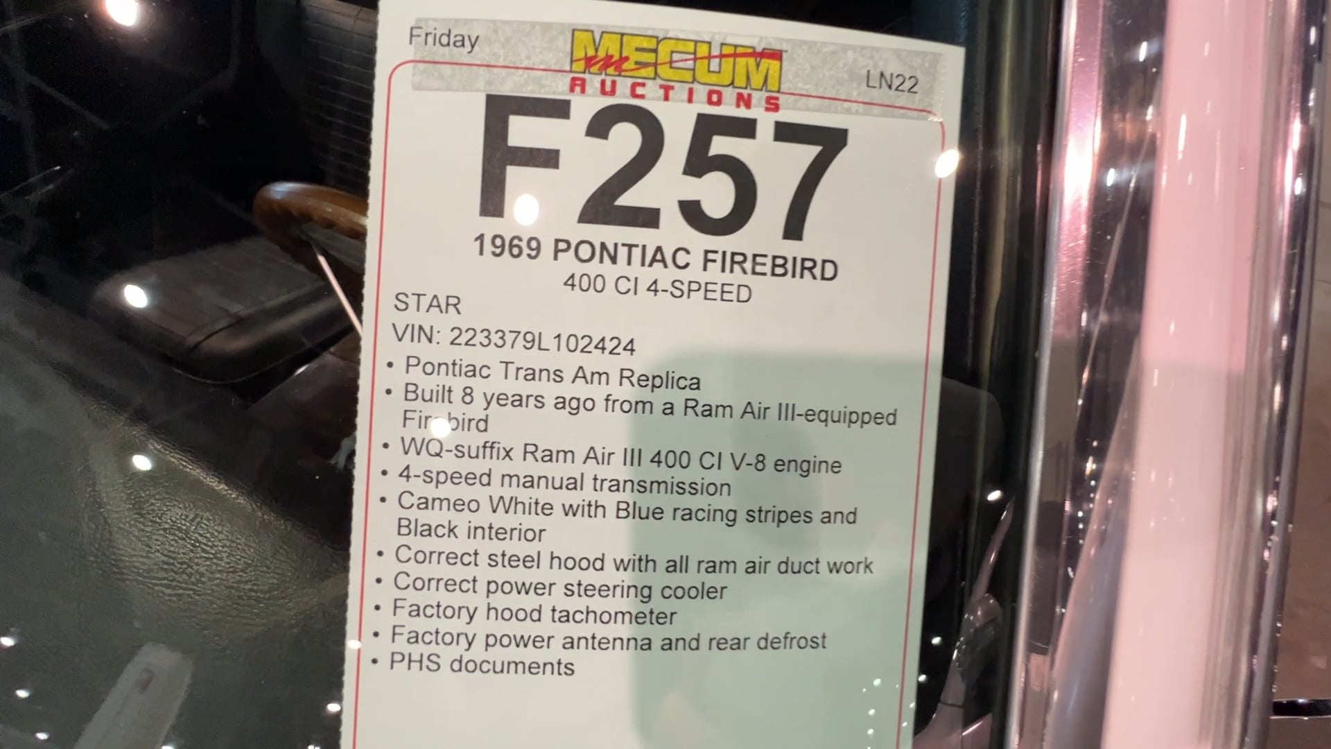 1969 Pontiac Firebird | F257 | Las Vegas 2022