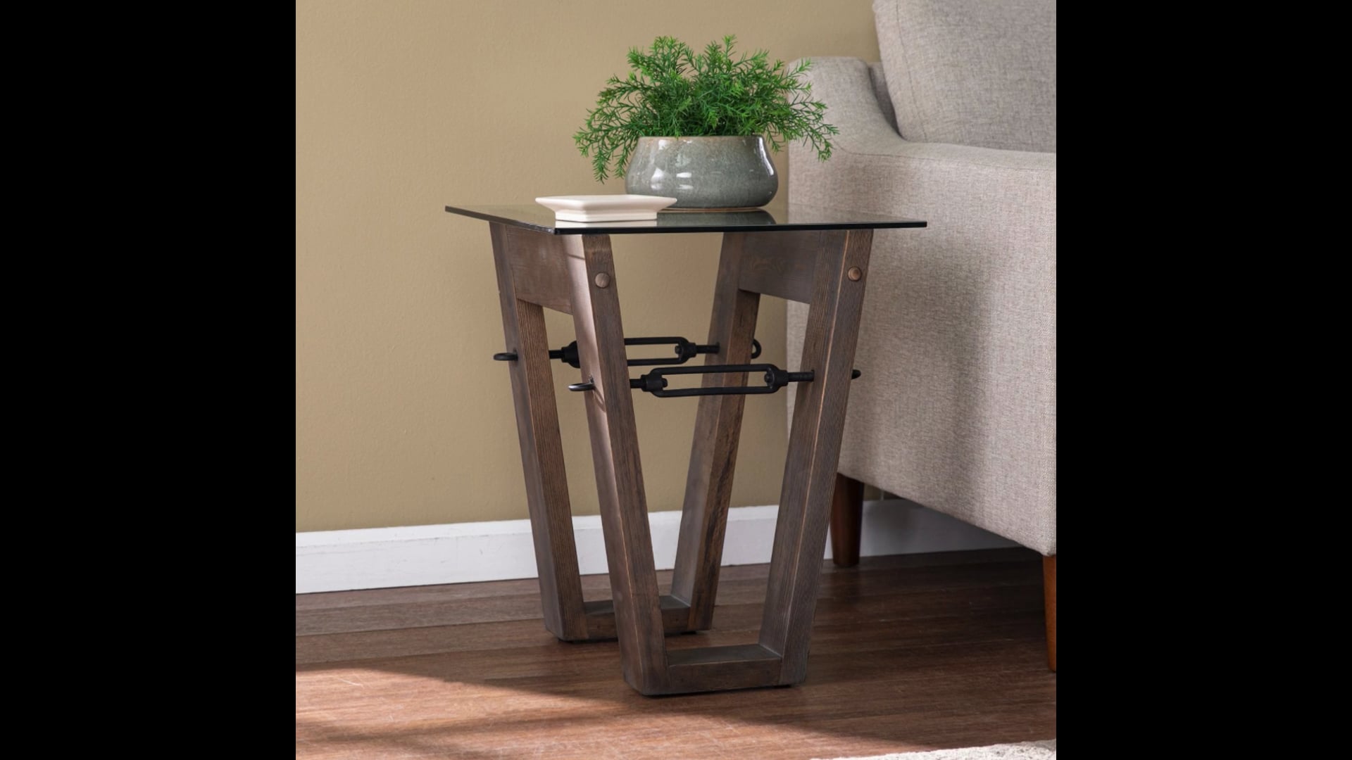 Kian Reclaimed Wood End Table - Industrial - Side Tables And End Tables ...