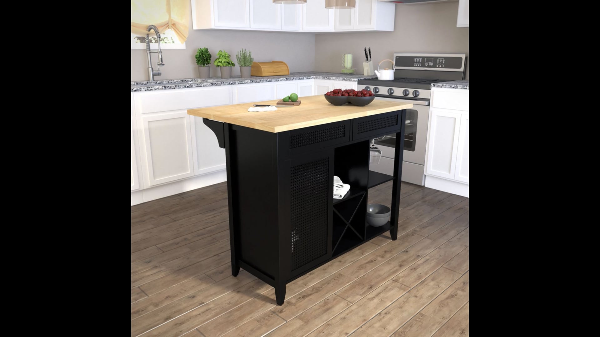 Shrewsbury Expandable Freestanding Kitchen Island - Transitional ...