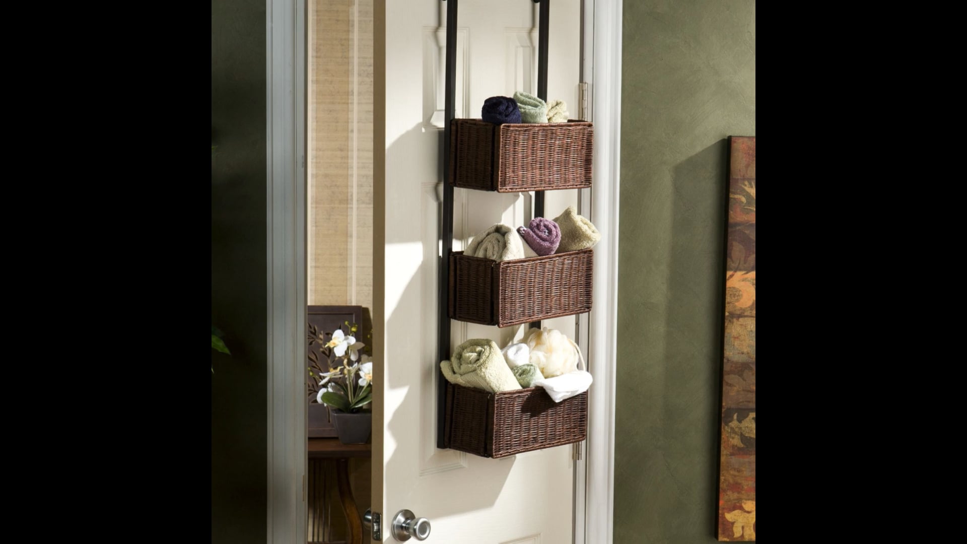 Kylan Over-The-Door 3-Tier Basket Storage - Tropical - Wall Organizers ...
