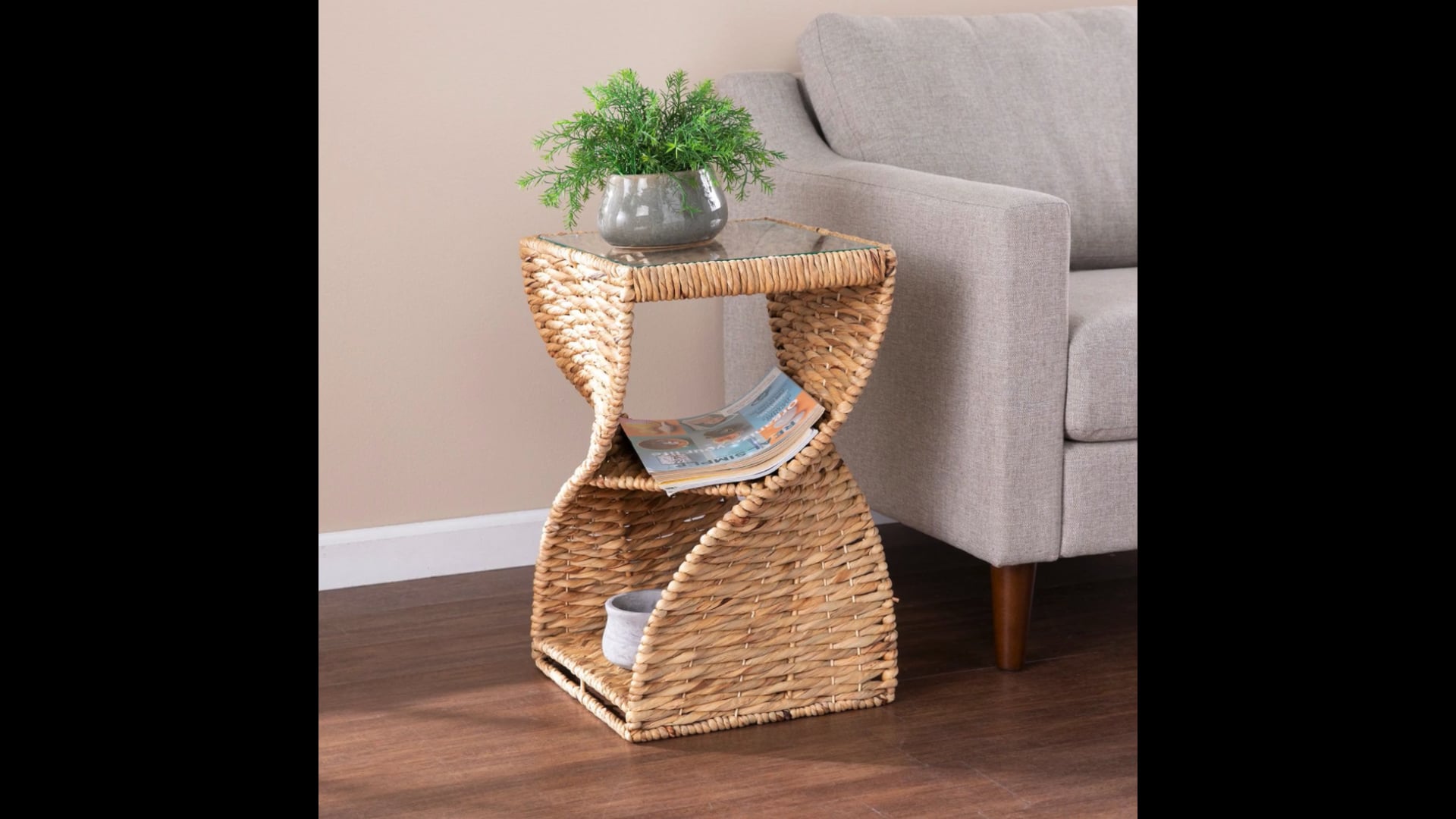 Konya Water Hyacinth Accent Table - Beach Style - Side Tables And End ...