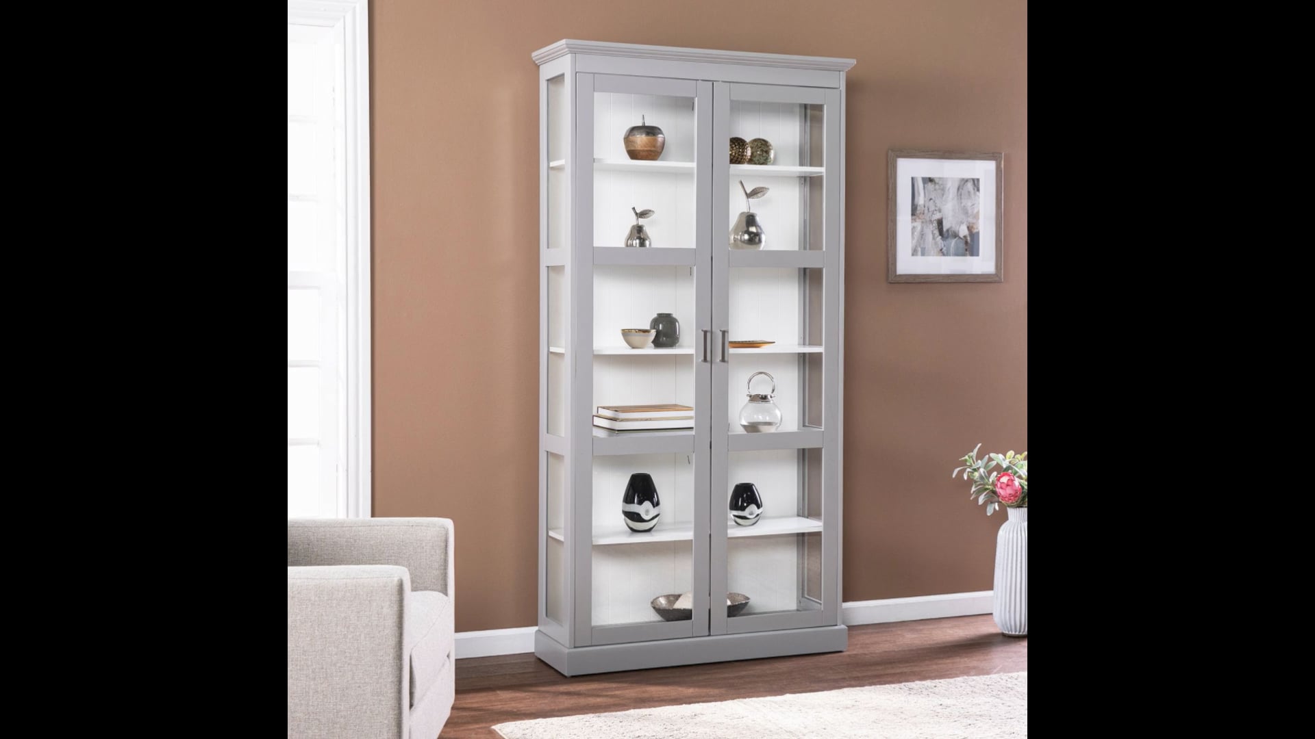 Saylor Tall Curio Cabinet - Transitional - China Cabinets And Hutches ...