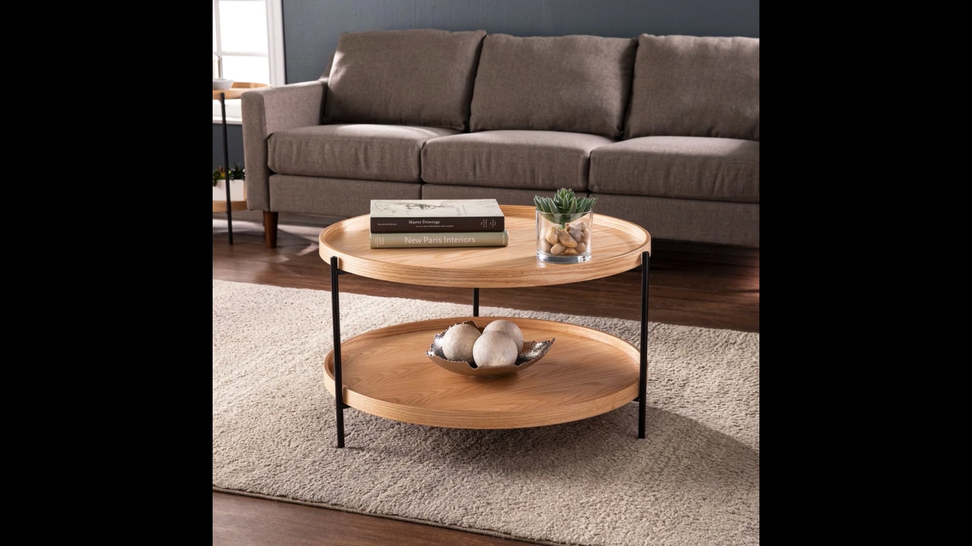 Vestal Round Cocktail Table, Natural - Transitional - Coffee Tables ...