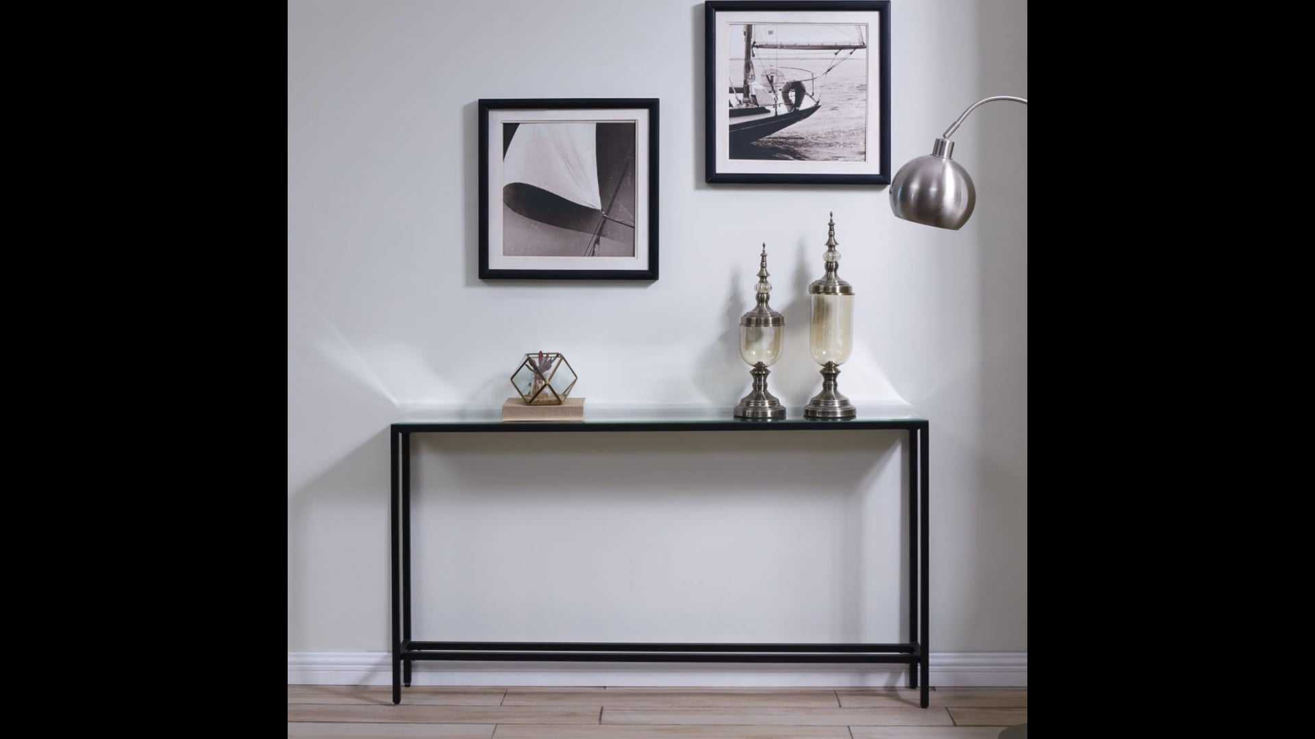 Waxholme Narrow Long Console Table With Mirrored Top - Transitional ...