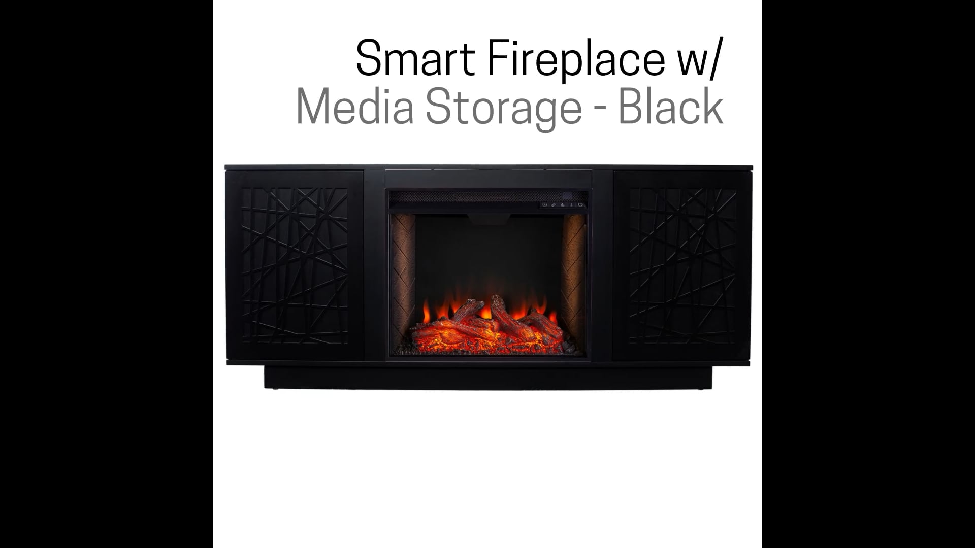 Vivian Color Changing Fireplace With Media Storage, Black ...