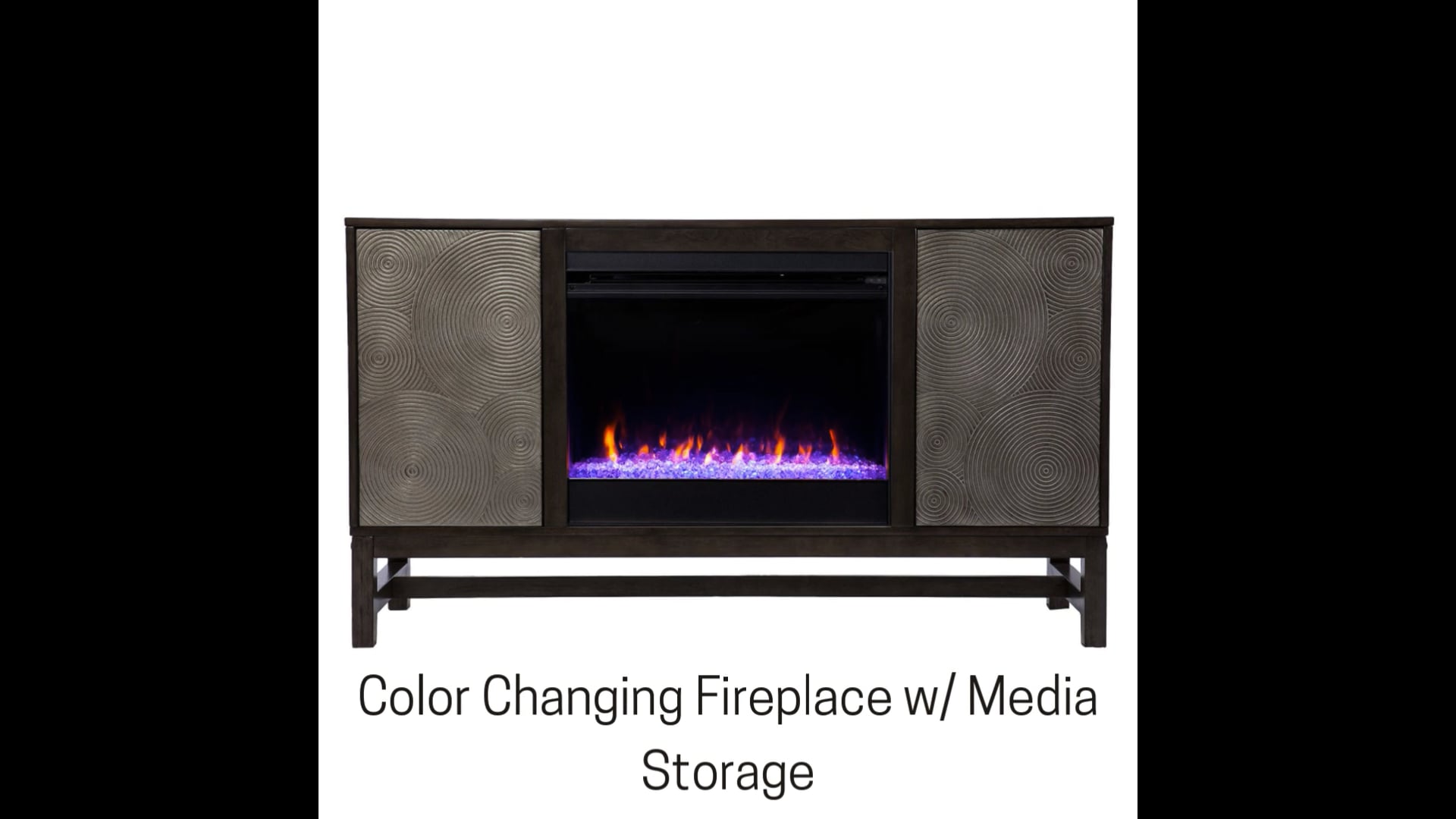 Faith Color Changing Fireplace With Media Storage - Transitional ...