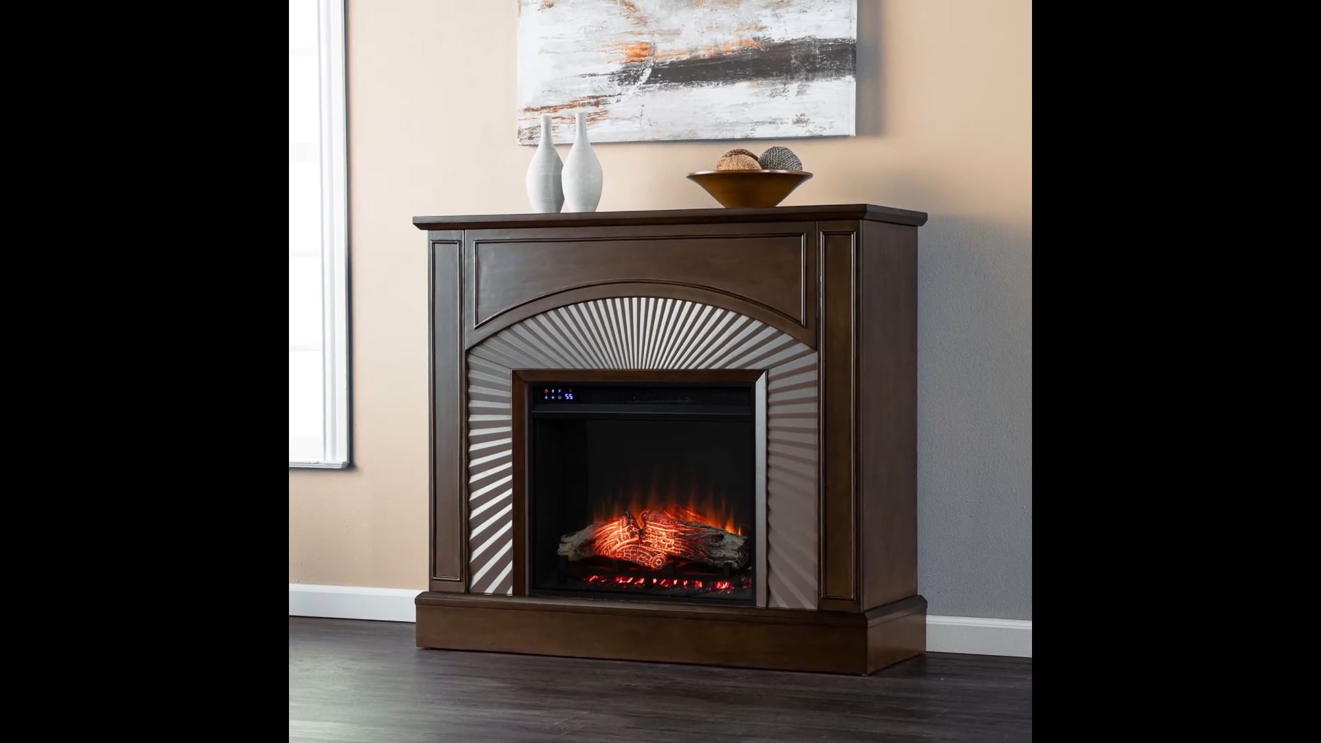 Shelby Freestanding Touch Screen Electric Fireplace - Transitional ...